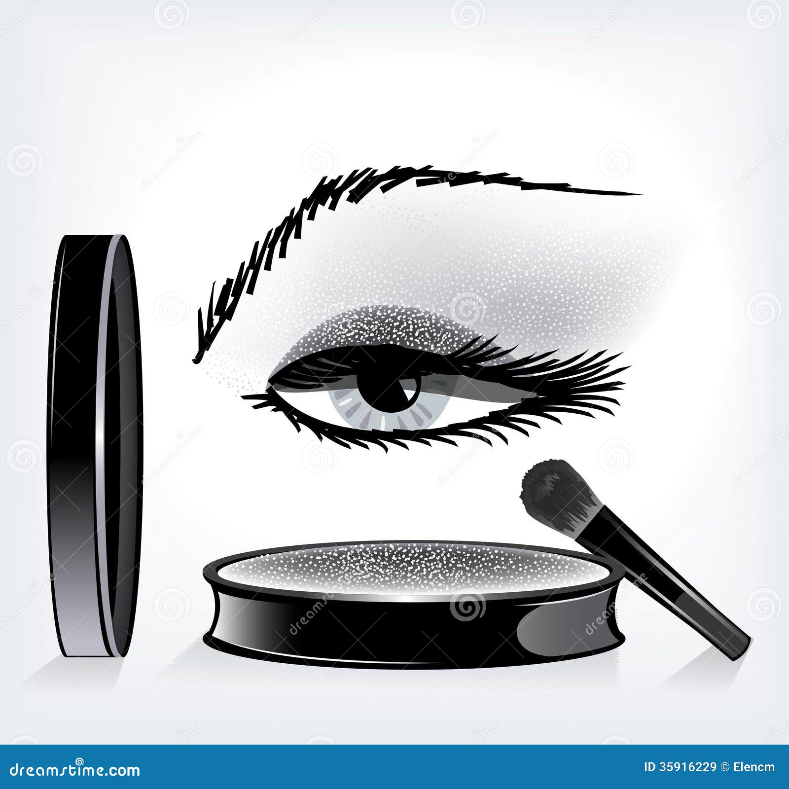 Augenbrauen Und Augen Mit Make-up. Vektor Abbildung - Illustration von ...