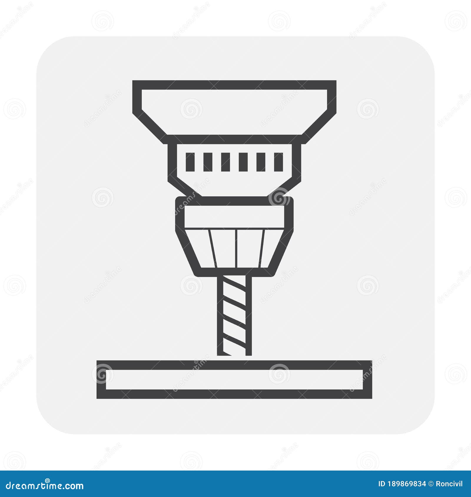 Auger drilling icon stock vector. Illustration of factory - 189869834