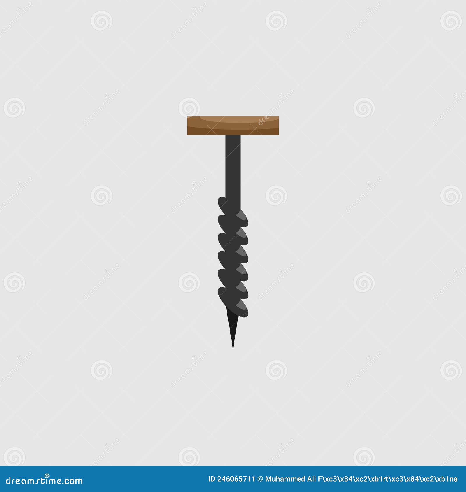 Auger Icon, Flat Style. - Vector Stock Vector - Illustration of design ...