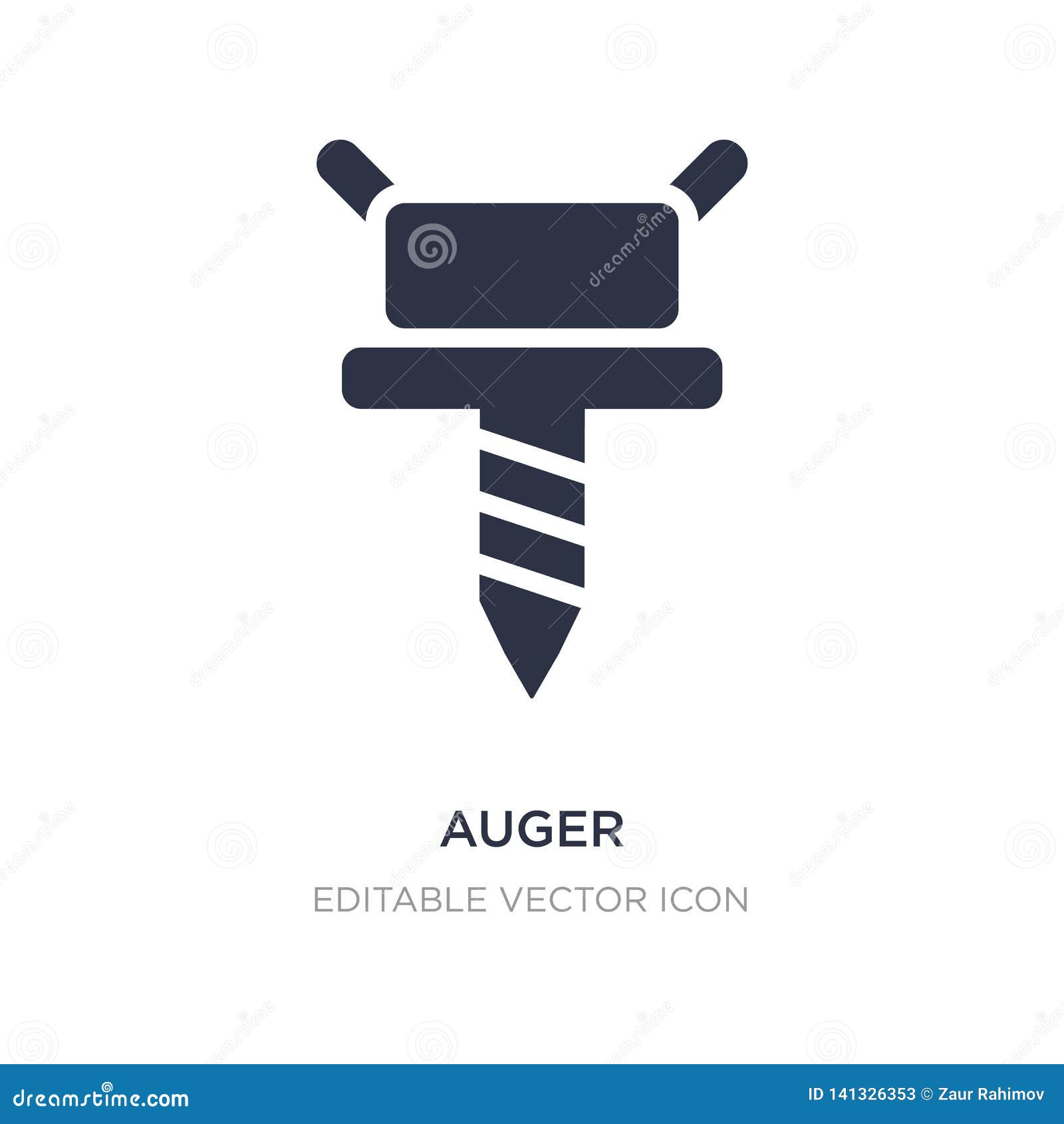 Auger Icon On White Background. Simple Element Illustration From Tools ...