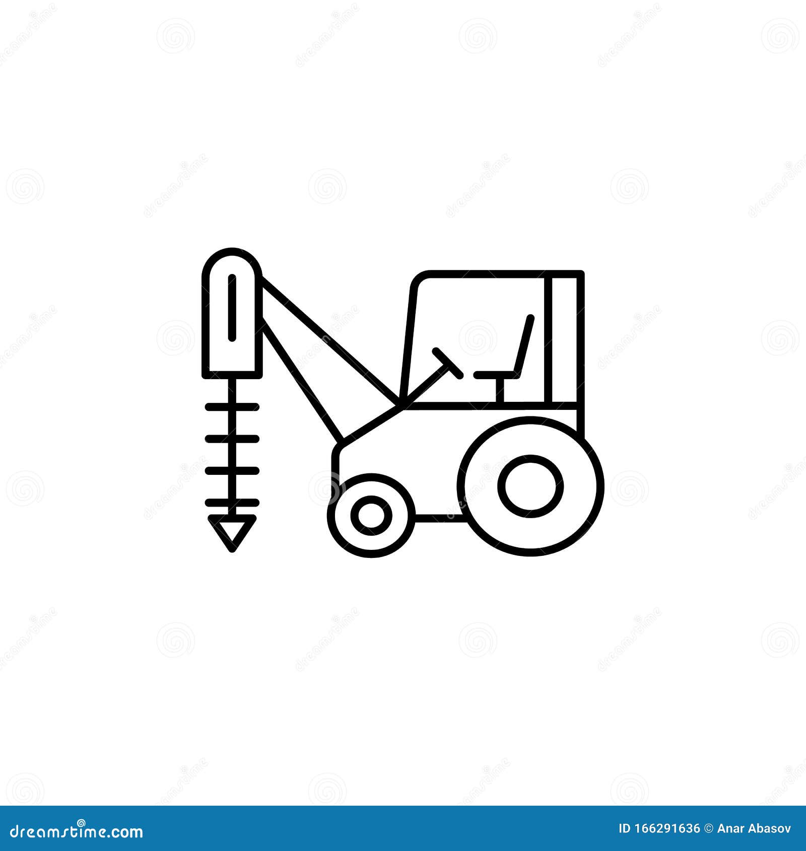 Auger Tractor Icon. Element of Construction Machine Icon for Mobile ...