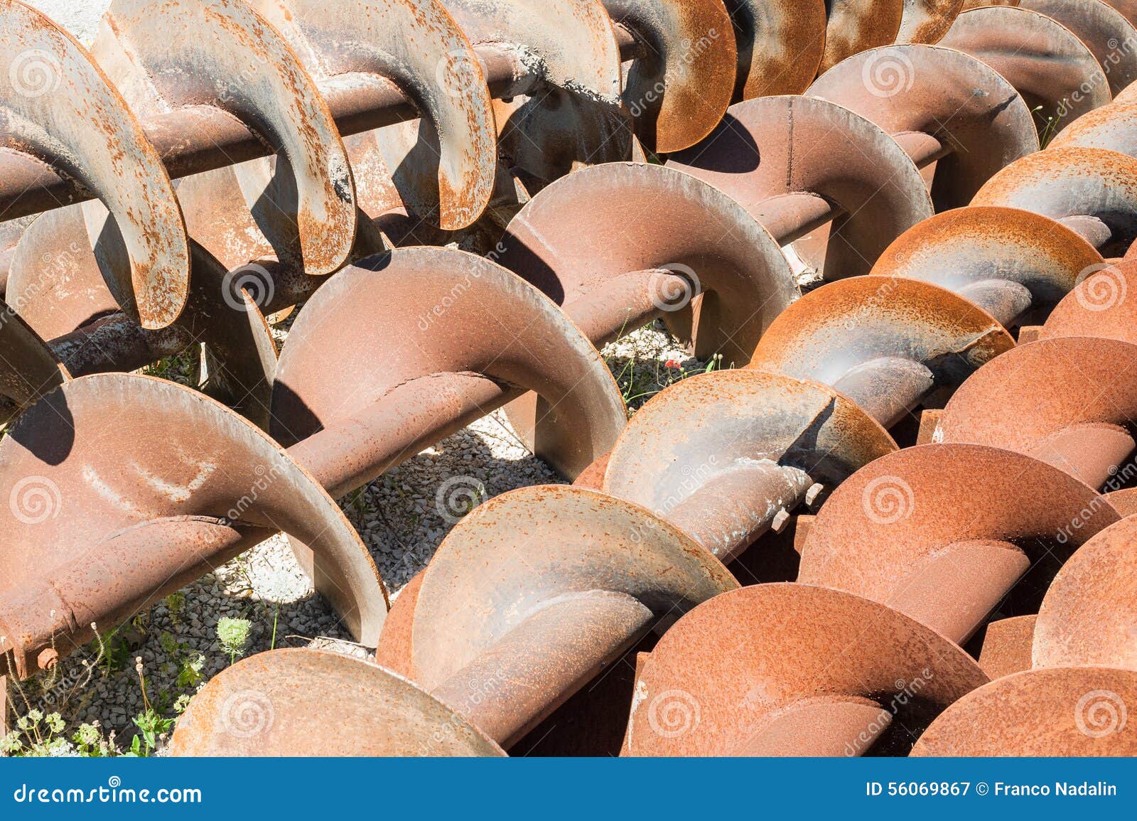 Augers For Drilling Geological Wells. Drill Augers Stock Image ...