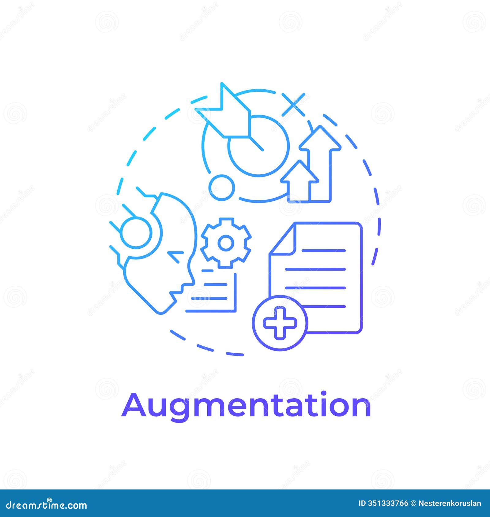 Augmentation Blue Gradient Concept Icon Vector Illustration ...