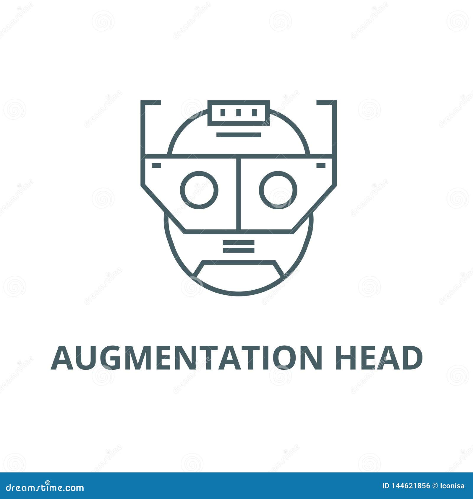 Augmentation Head Line Icon, Vector. Augmentation Head Outline Sign ...