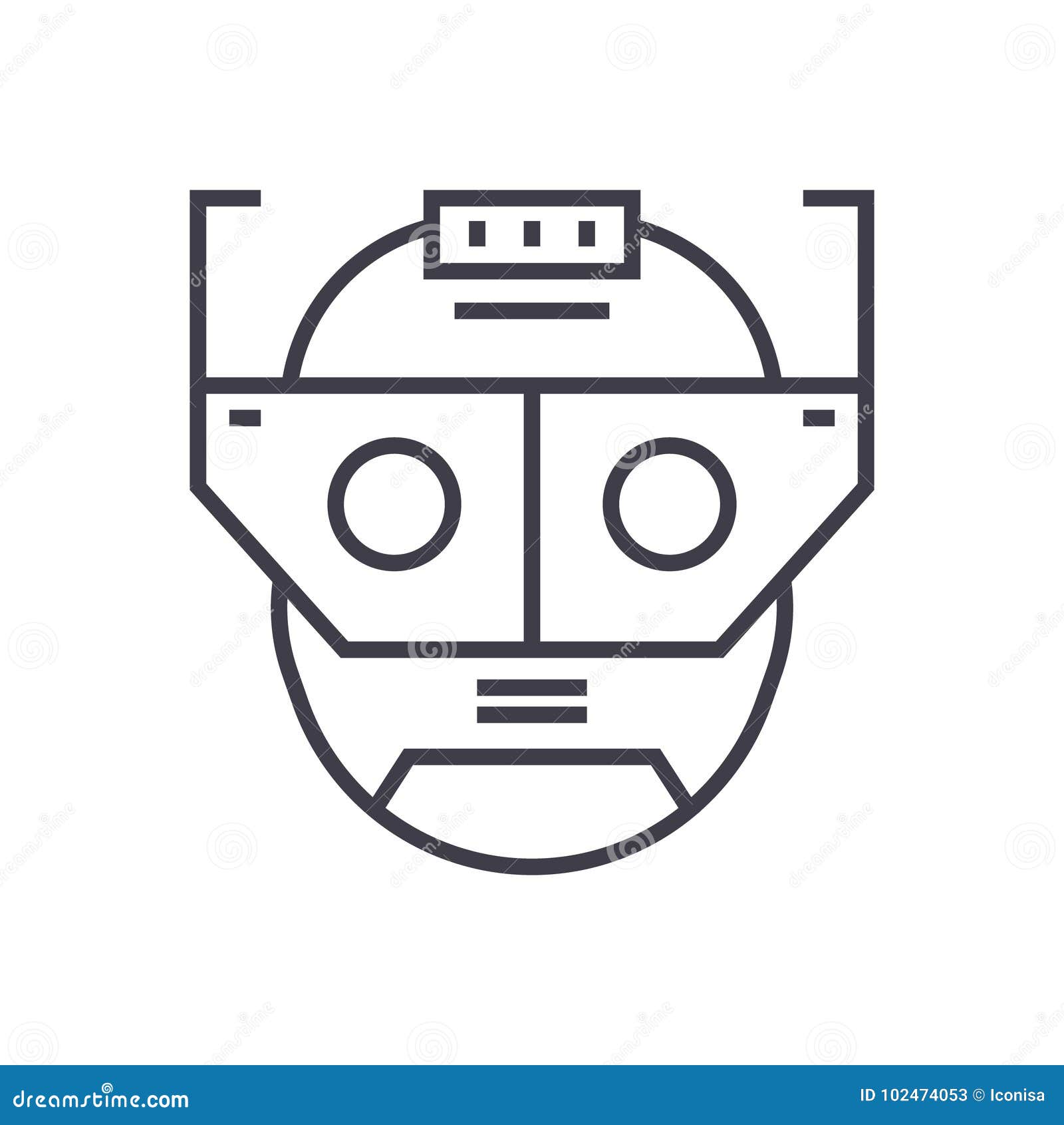 Augmentation Head Linear Icon, Sign, Symbol, Vector on Isolated ...