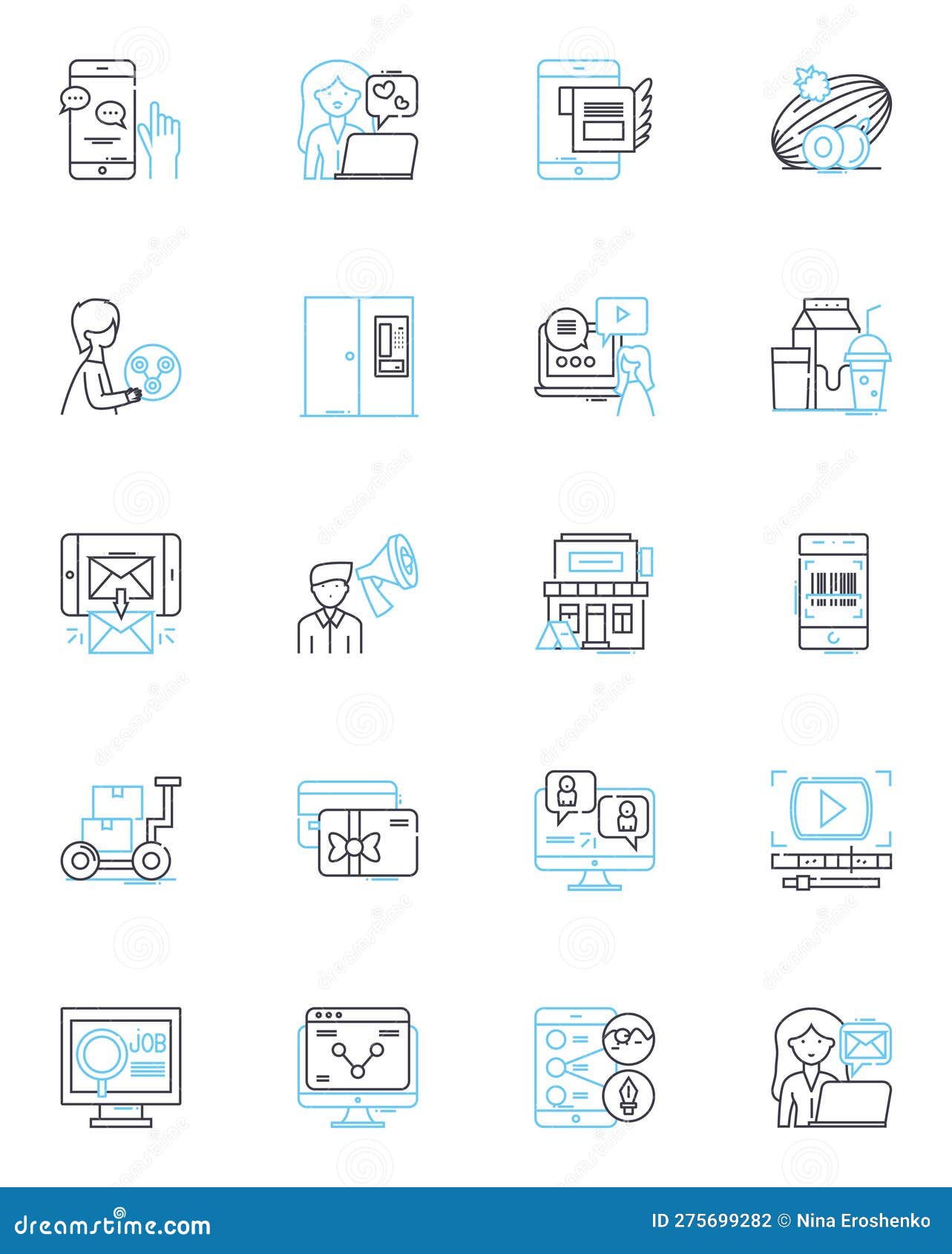 Augmented Analytics Linear Icons Set. Analytics, Augmented, Algorithm ...