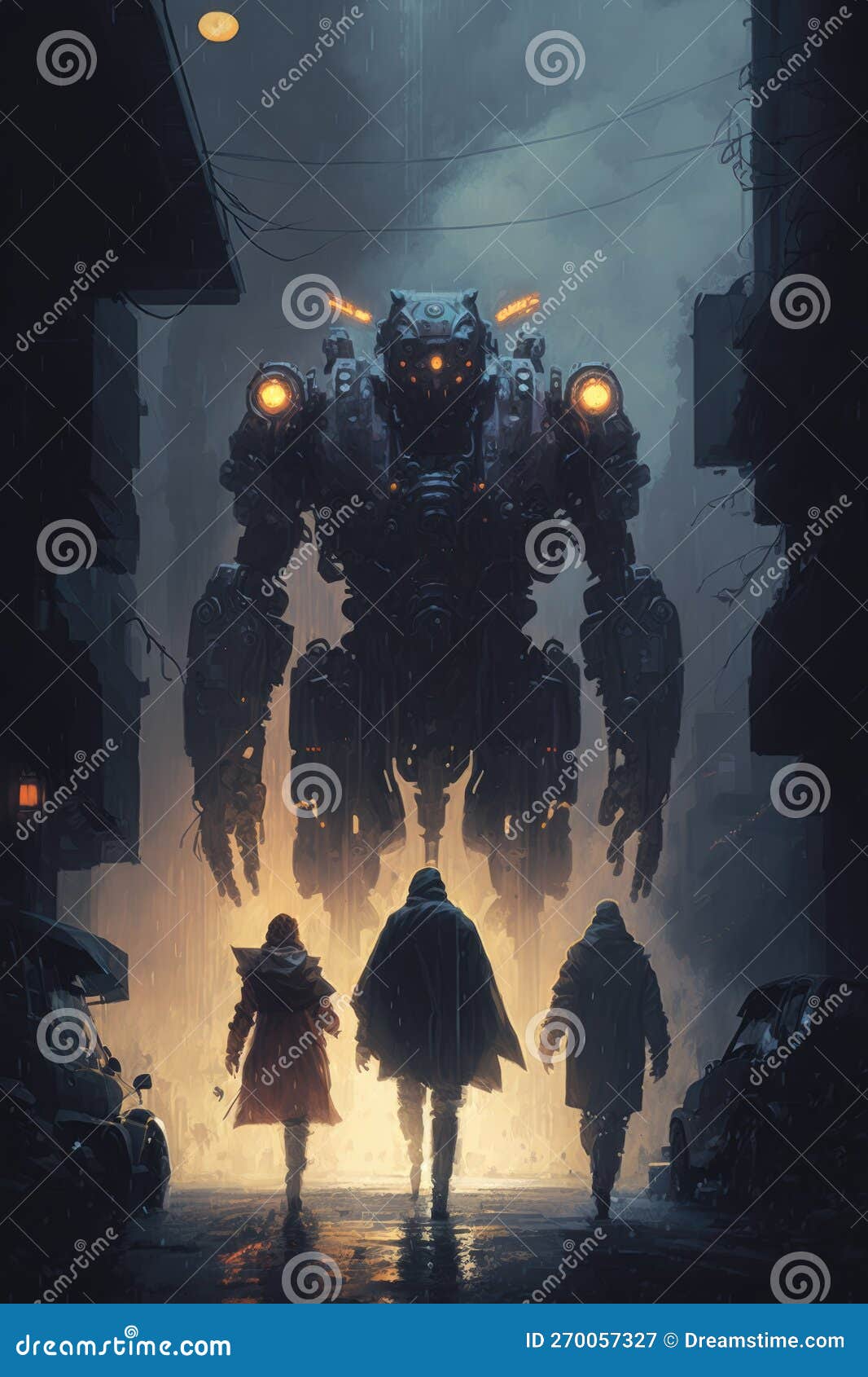 Augmented Humans Facing Machine Monsters Digital Art Poster AI ...