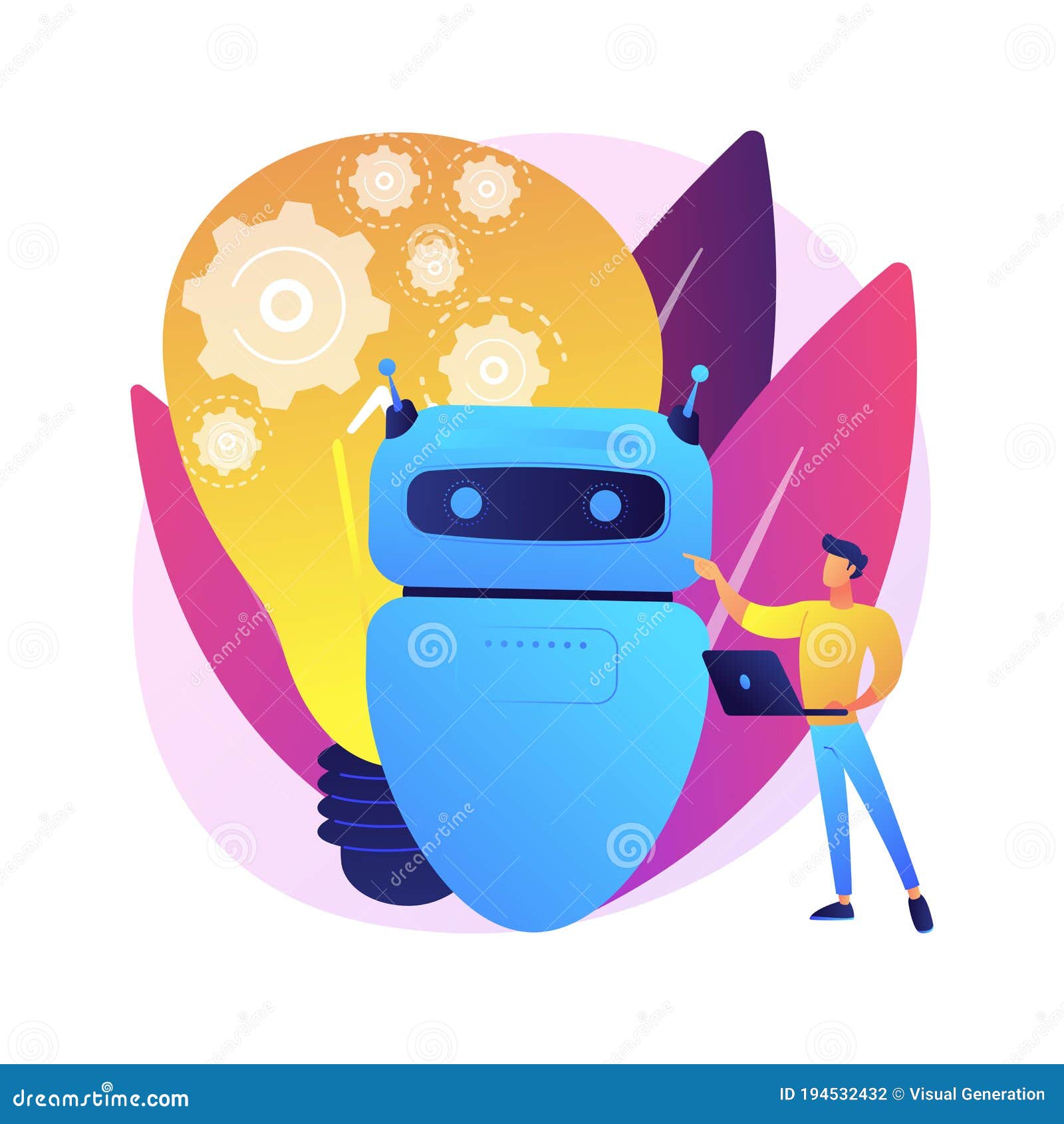 Augmented Intelligence Abstract Concept Vector Illustration. Stock ...