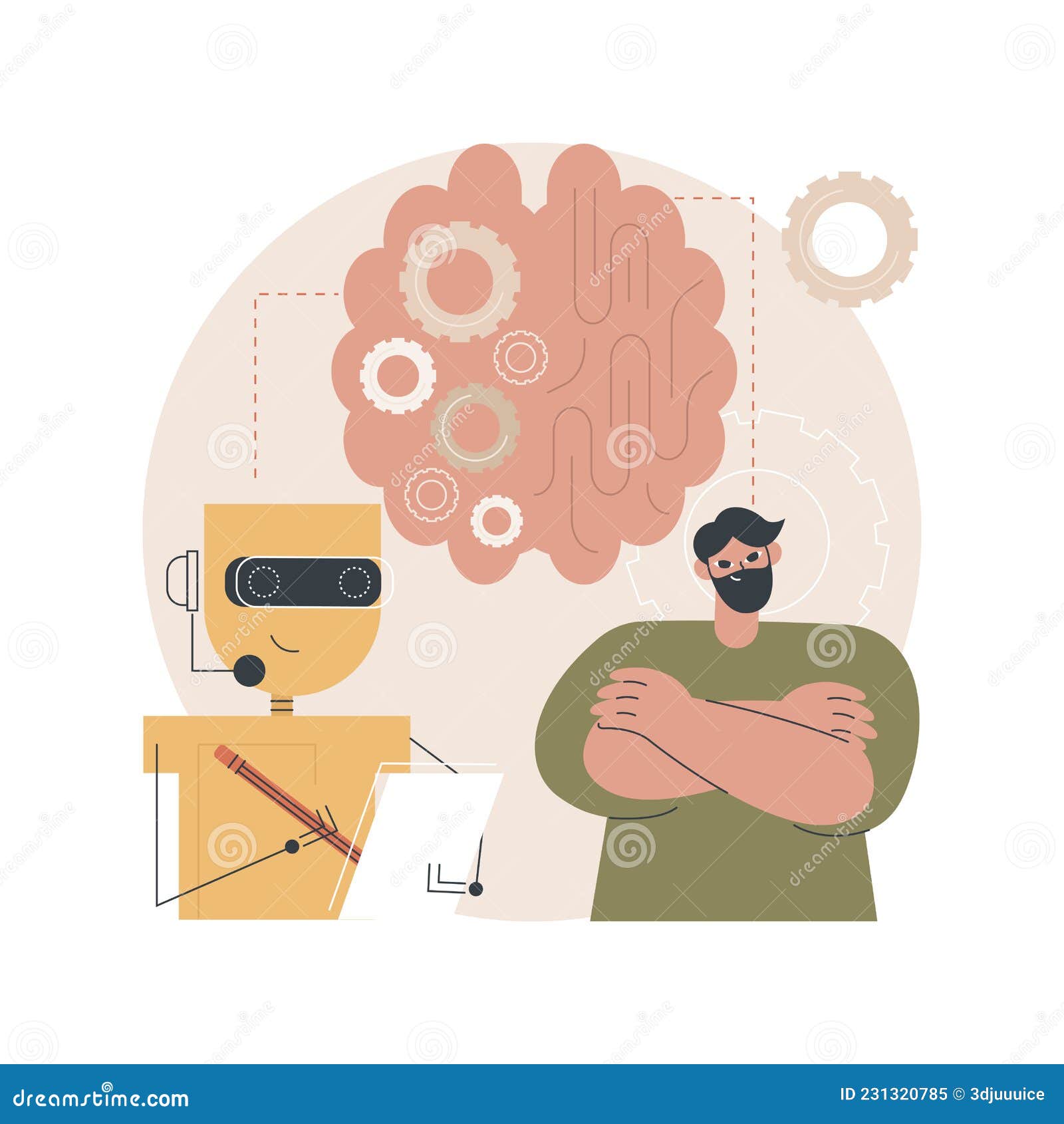 Augmented Intelligence Abstract Concept Vector Illustration. Stock ...