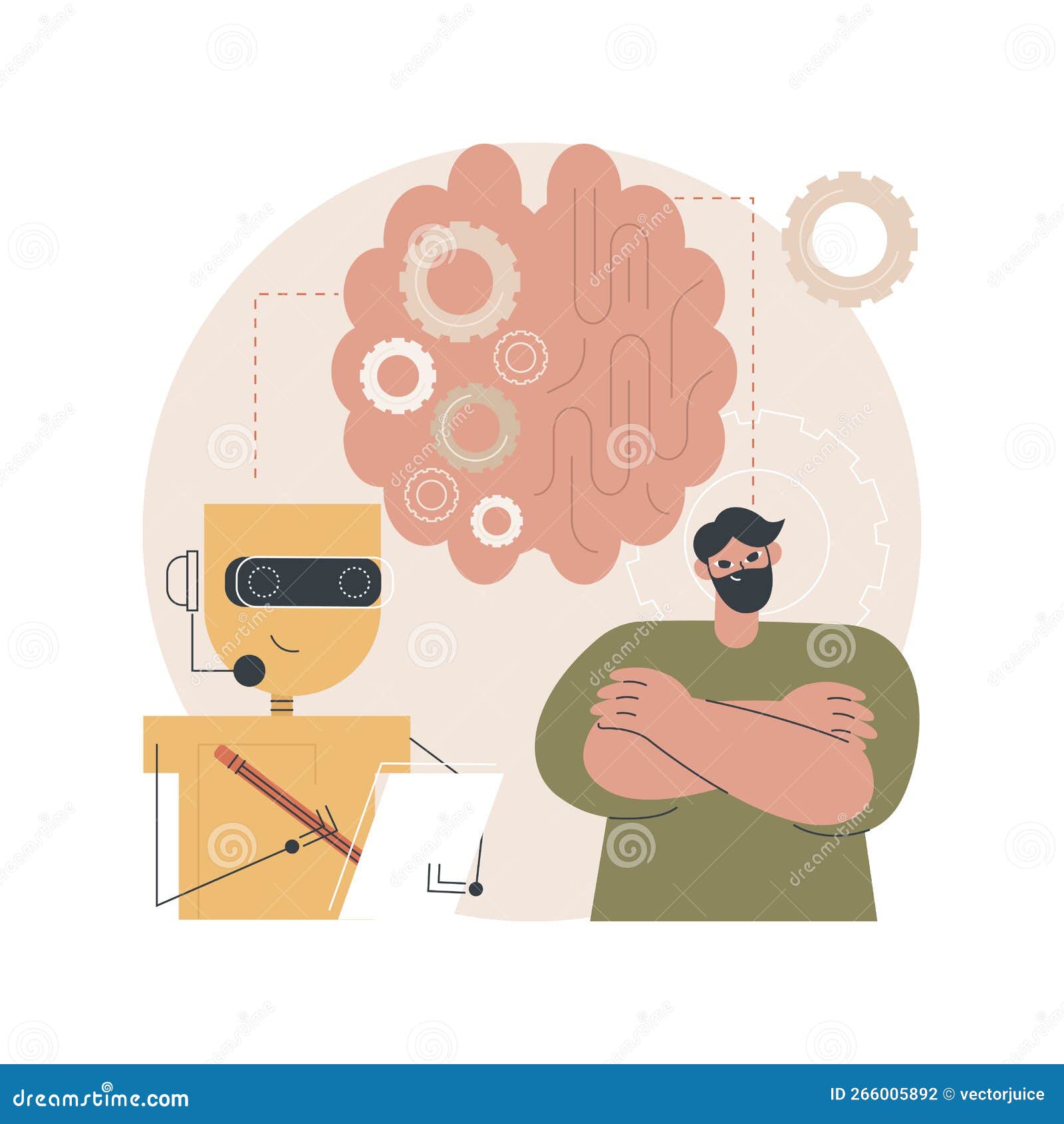 Augmented Intelligence Abstract Concept Vector Illustration Stock ...