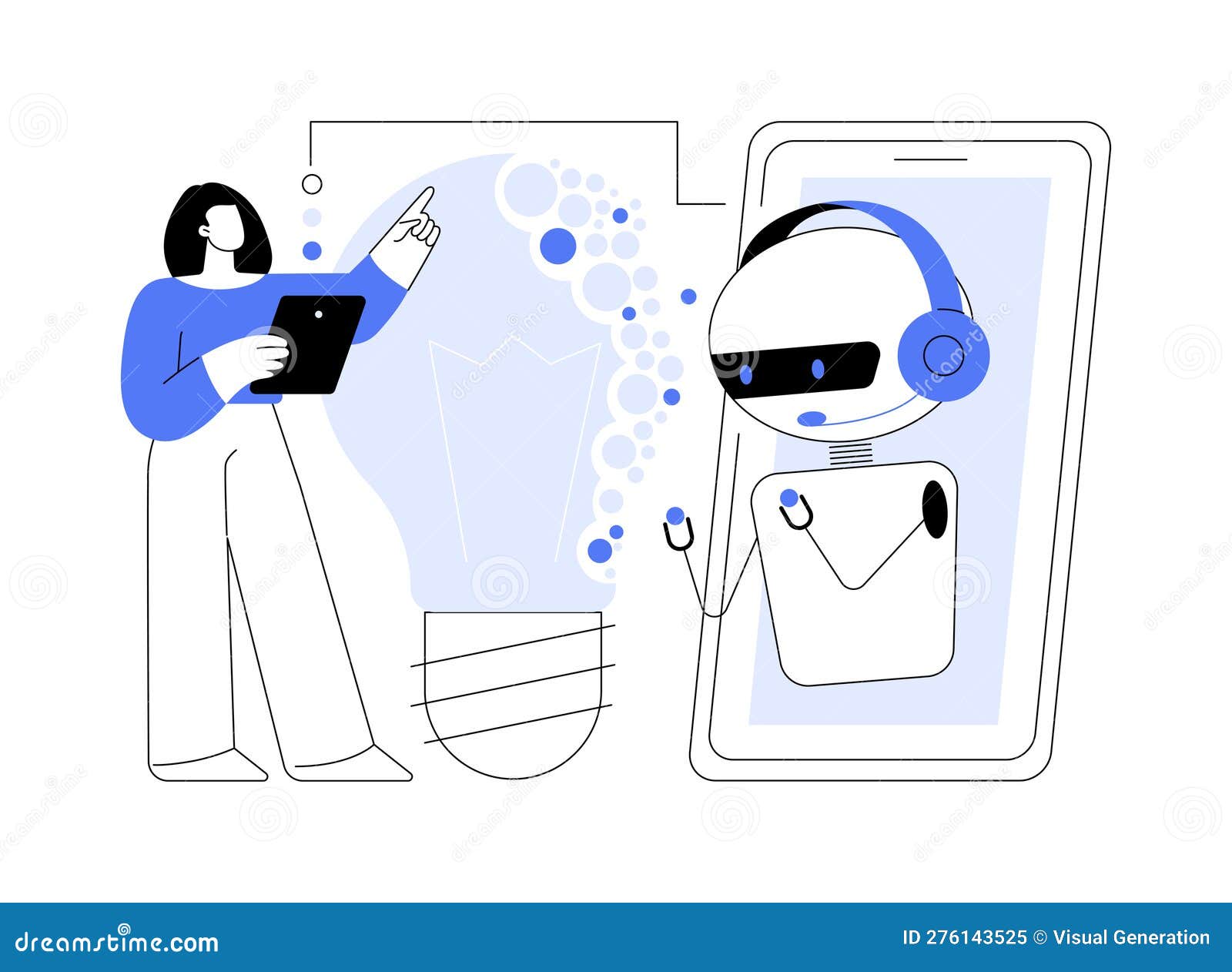 Augmented Intelligence Abstract Concept Vector Illustration. Stock ...