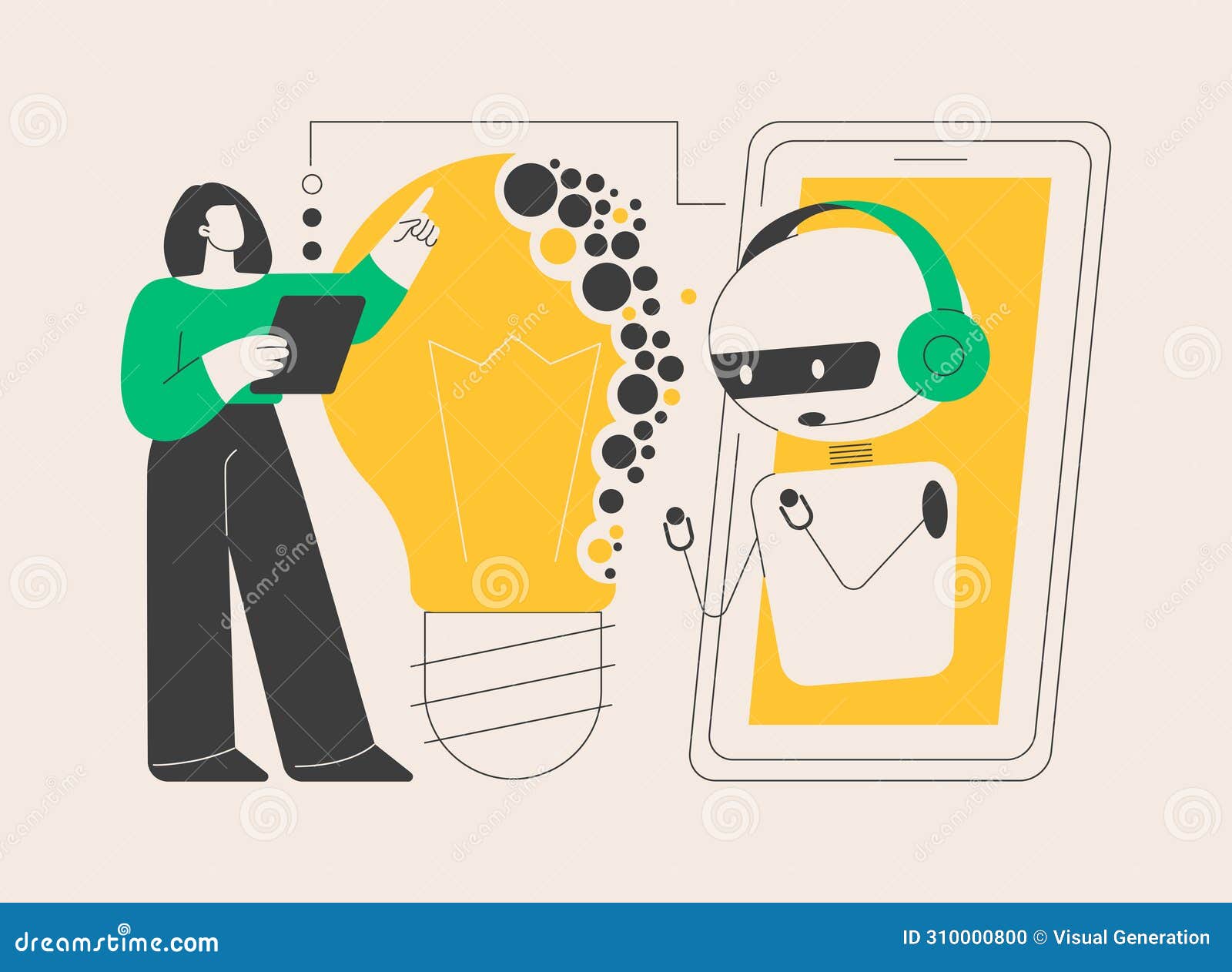 Augmented Intelligence Abstract Concept Vector Illustration. Stock ...