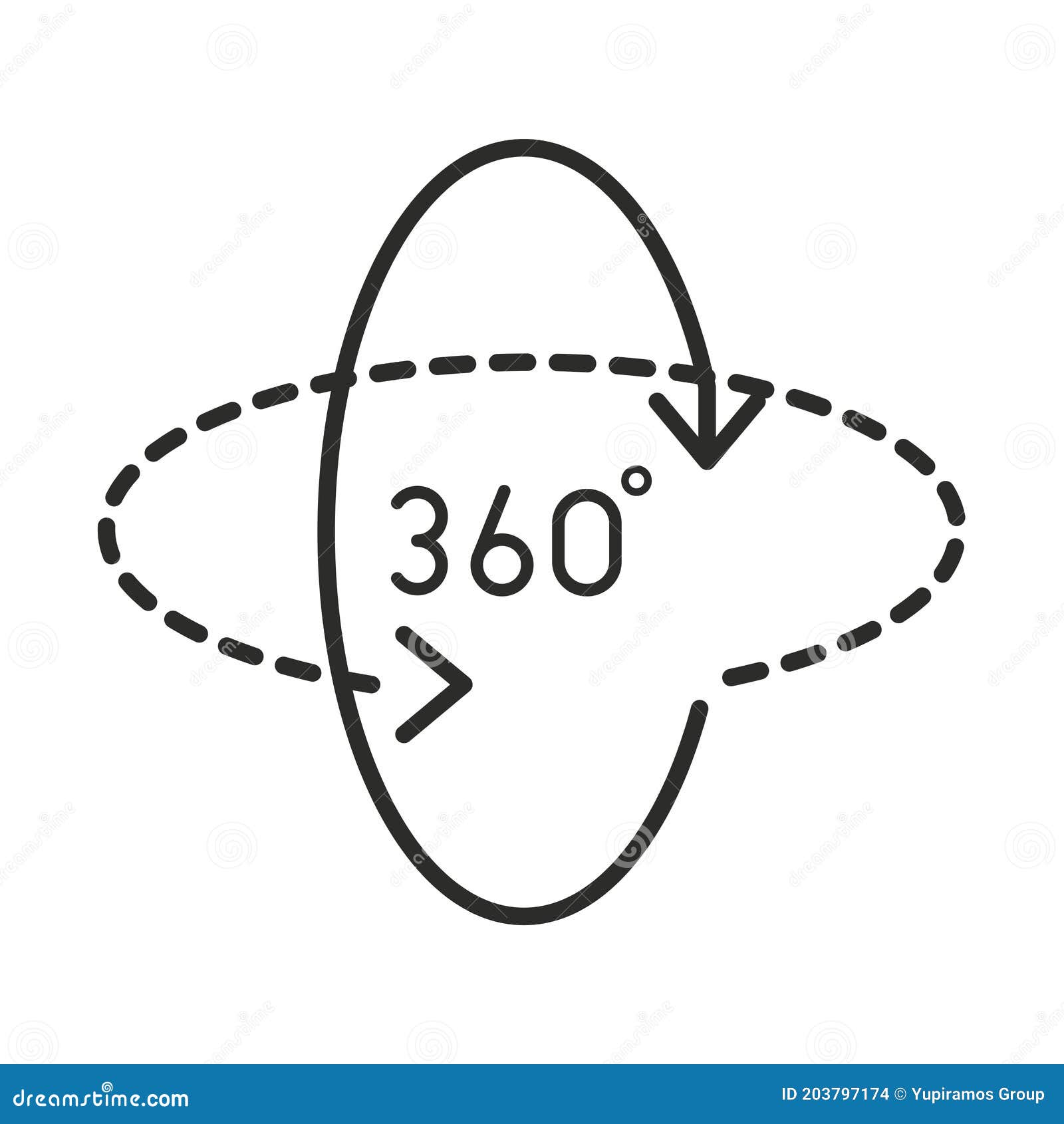Augmented Reality Angle 360 Degrees View Line Style Stock Vector ...