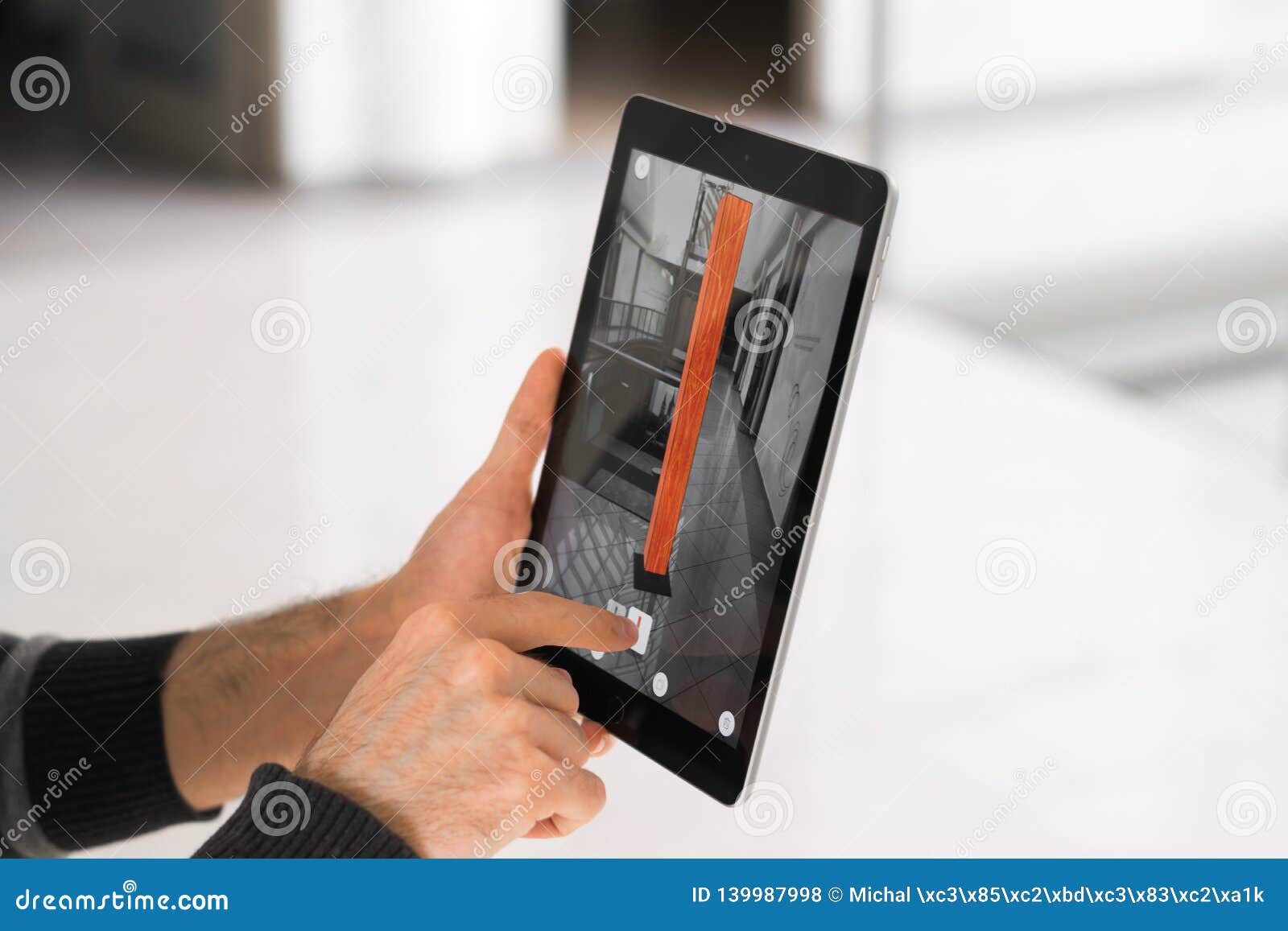 Augmented Reality App - Placing Furniture in AR Space Stock Photo ... Augmented Reality App - Placing Furniture in AR Space Stock Photo ...