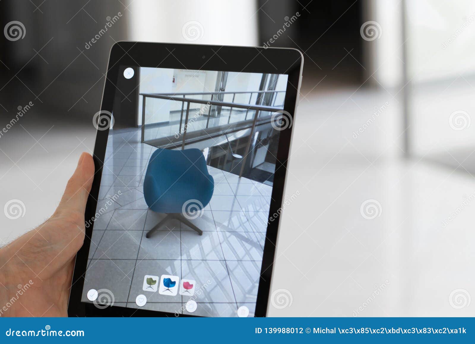 Augmented Reality App - Placing Furniture in AR Space Stock Photo ... Augmented Reality App - Placing Furniture in AR Space Stock Photo ...