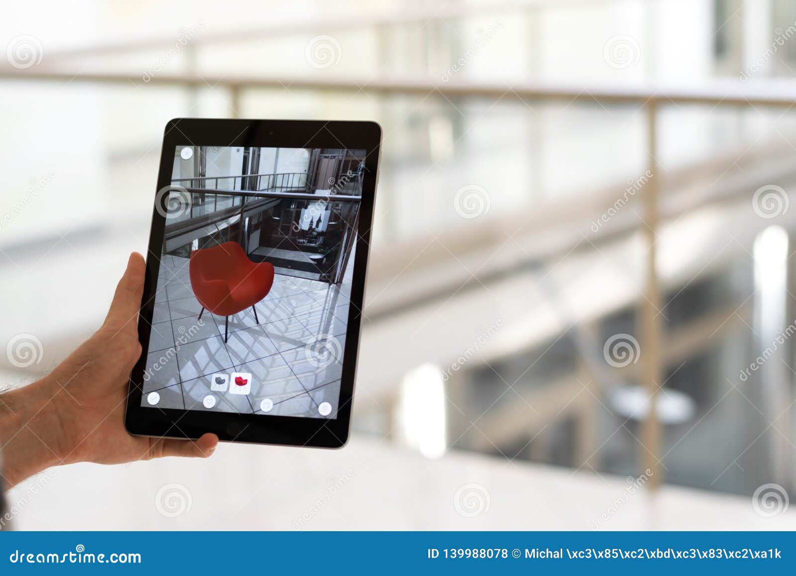 Augmented Reality App - Placing Furniture in AR Space Stock Photo ... Augmented Reality App - Placing Furniture in AR Space Stock Photo ...