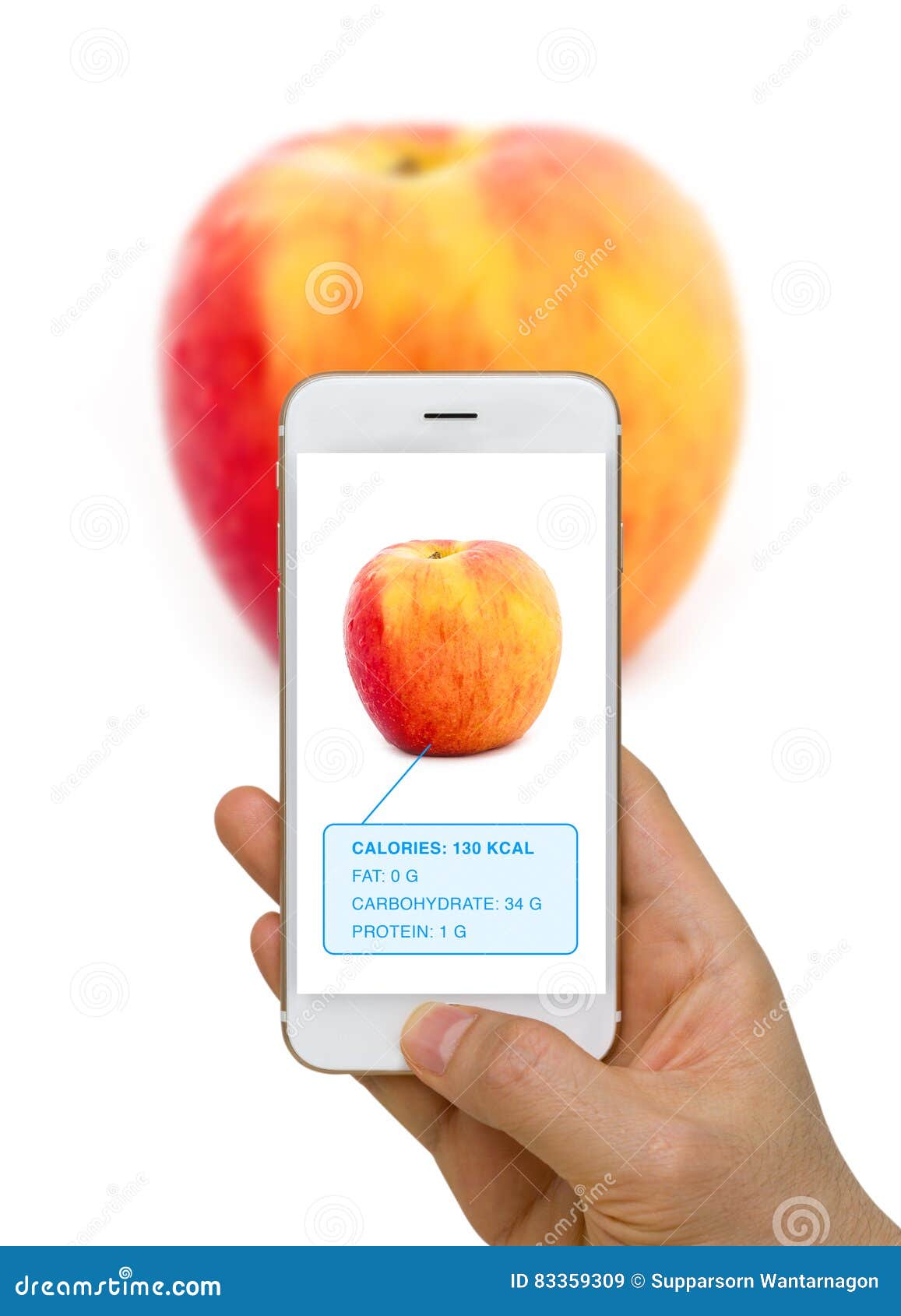 Augmented Reality or AR App Showing Nutrition Information of Foo Stock ...