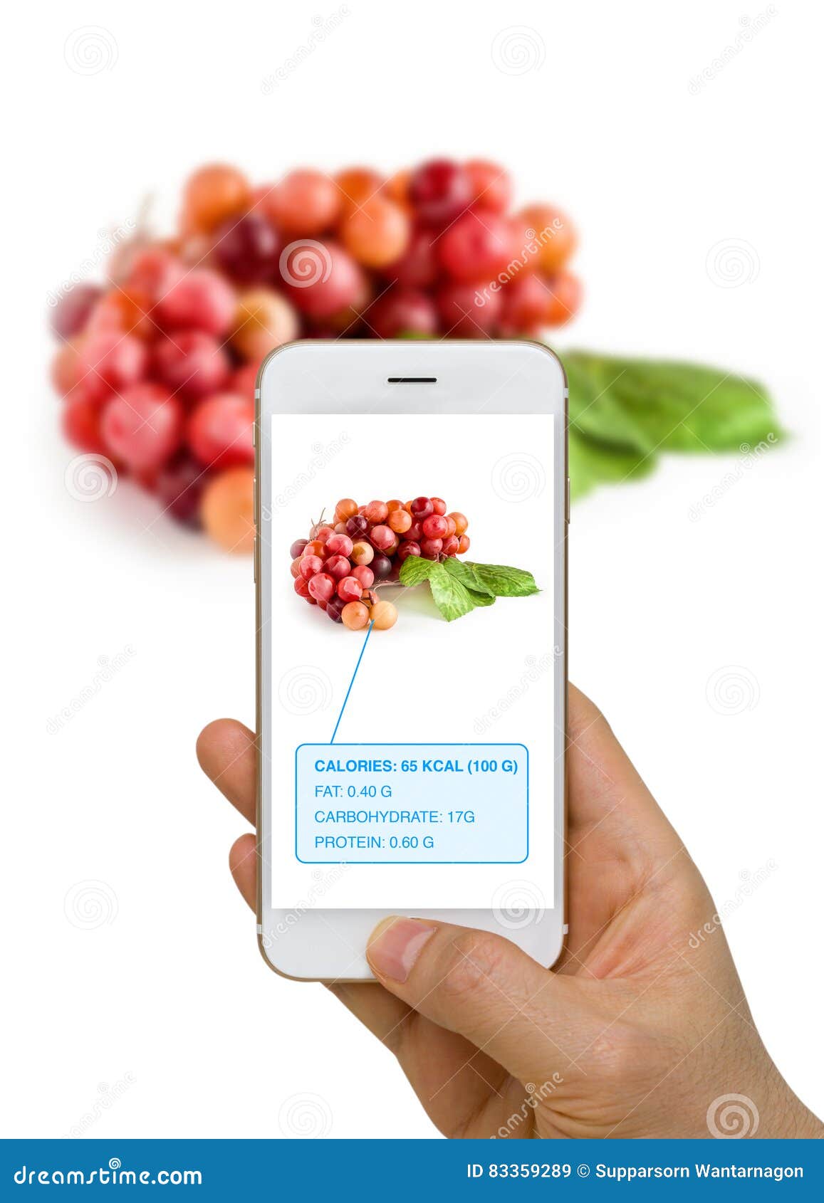 Augmented Reality or AR App Showing Nutrition Information of Foo Stock ...