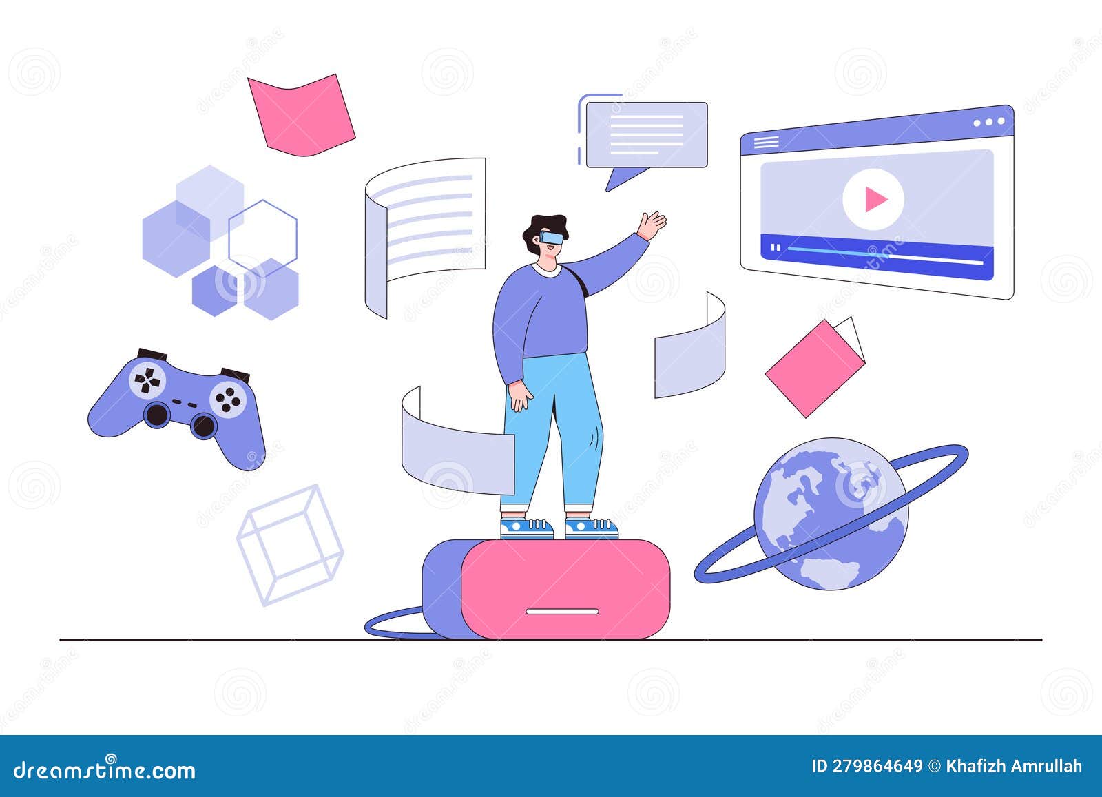 Augmented Reality (Ar) Experiences Concept with a Person Wearing Ar ...