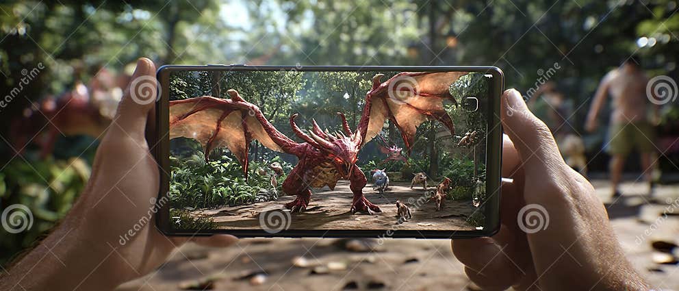 An Augmented Reality Ar Mobile Game Where The Player Interacts With Virtual Objects In A Real