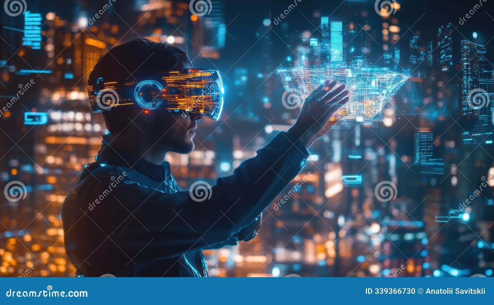 An Augmented Reality Architect Designs Glowing Buildings in a ...