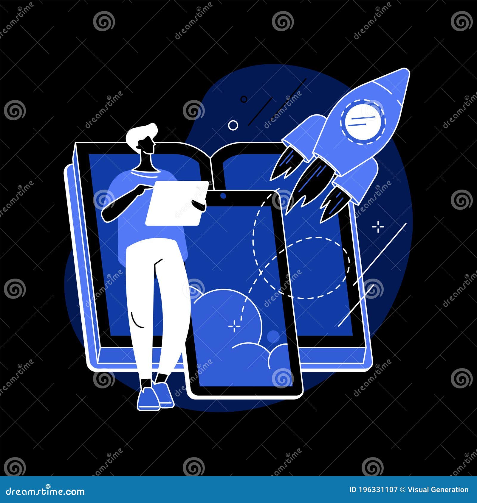 Augmented Reality Book Abstract Concept Vector Illustration. Stock ...