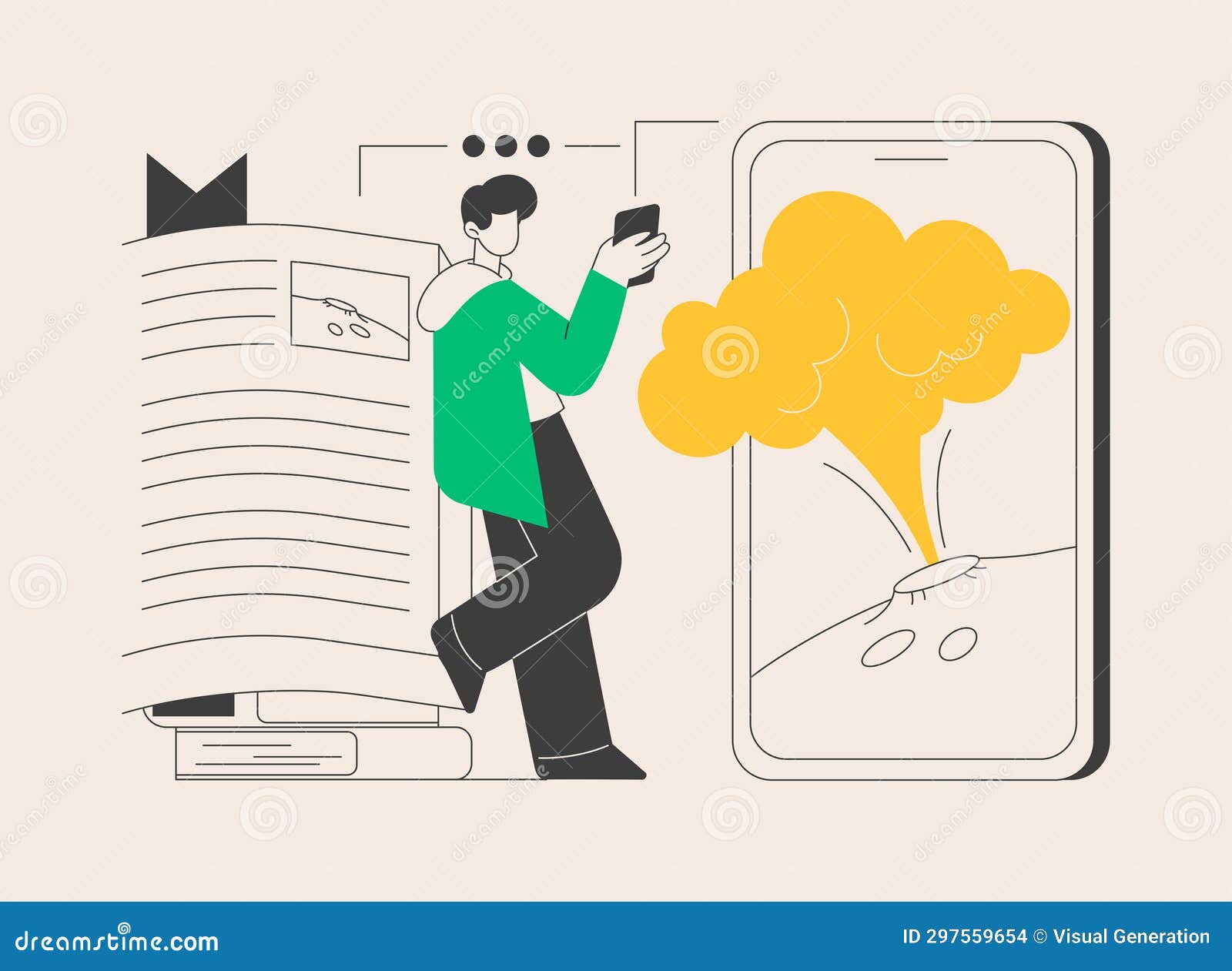 Augmented Reality Book Abstract Concept Vector Illustration. Stock ...