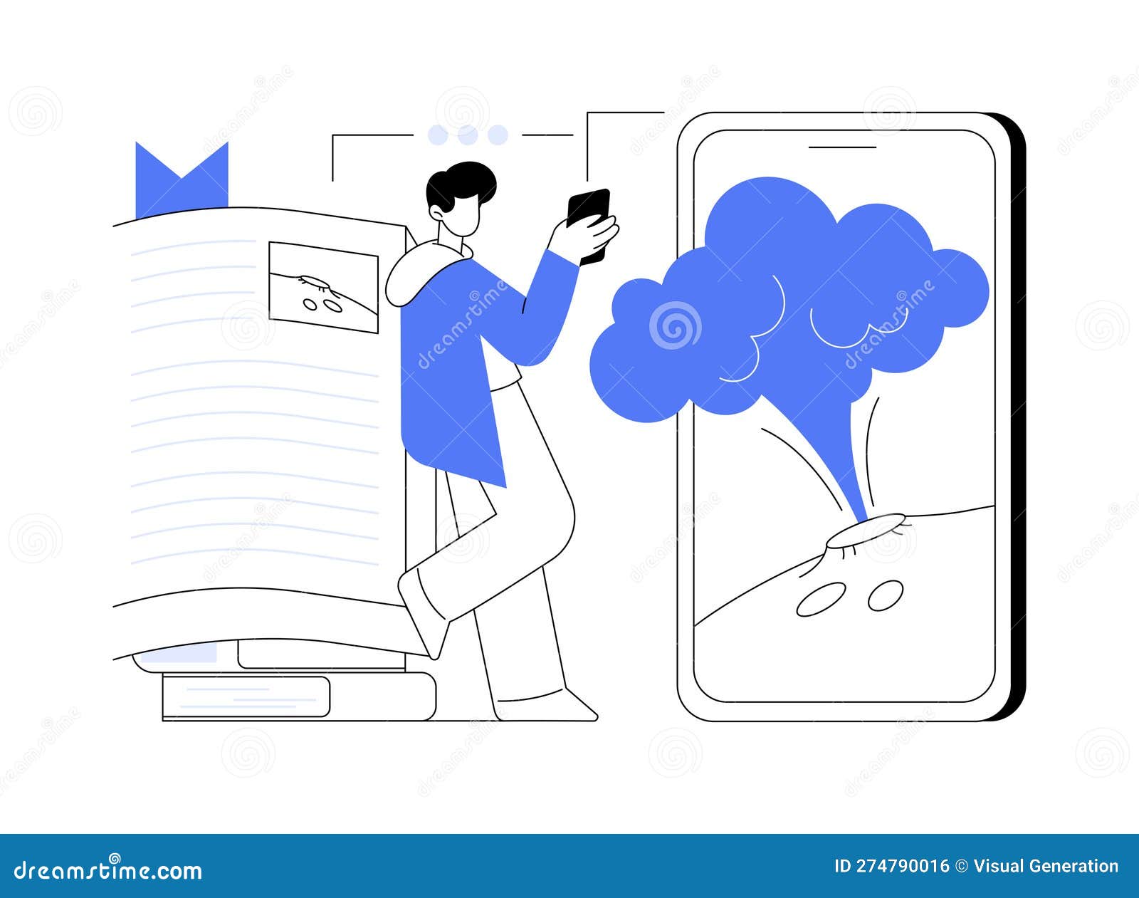 Augmented Reality Book Abstract Concept Vector Illustration. Stock ...