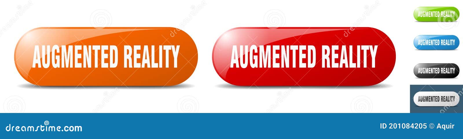 Augmented Reality Button. Key. Sign. Push Button Set Stock Vector ...