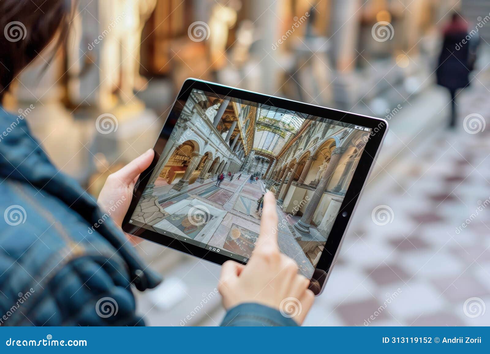 Augmented Reality Cityscape on Tablet Stock Photo - Image of historic ...
