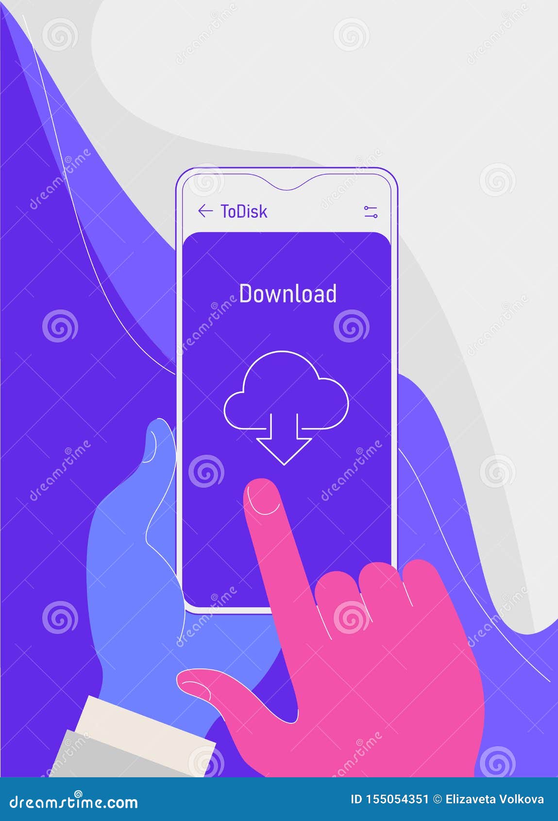 Augmented Reality Cloud Office Storage Mobile App Concept Stock Vector ...