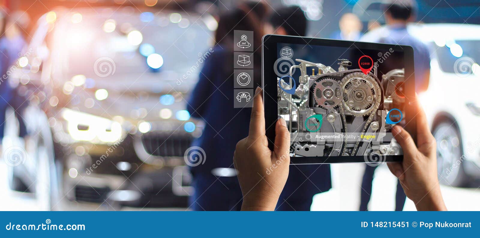 Augmented Reality Concept. AR. Industrial 4 Stock Image - Image of ...