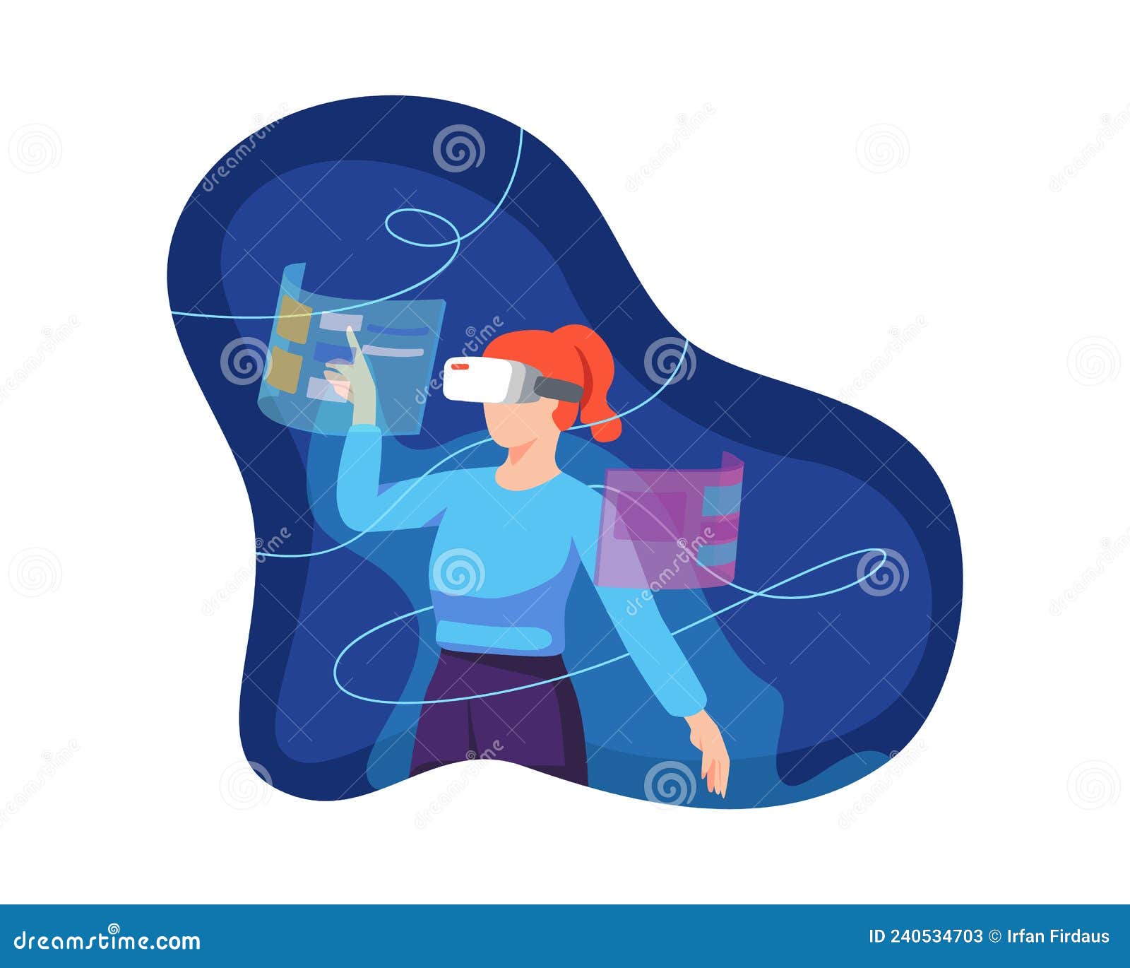 Augmented Reality Concept Illustration Stock Vector - Illustration of ...