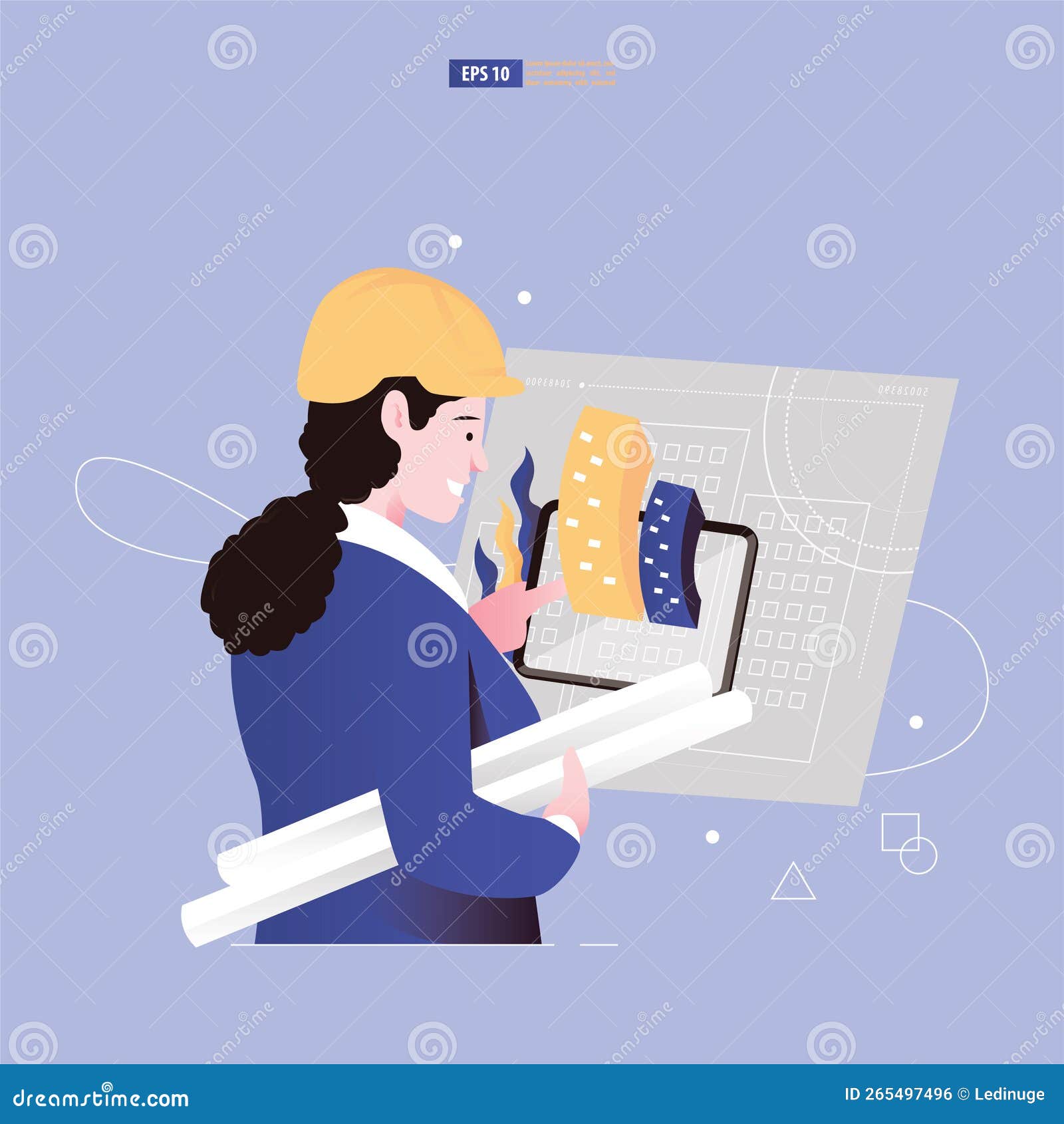 Augmented Reality Concept Template. An Architect View 3D Buildings In ...