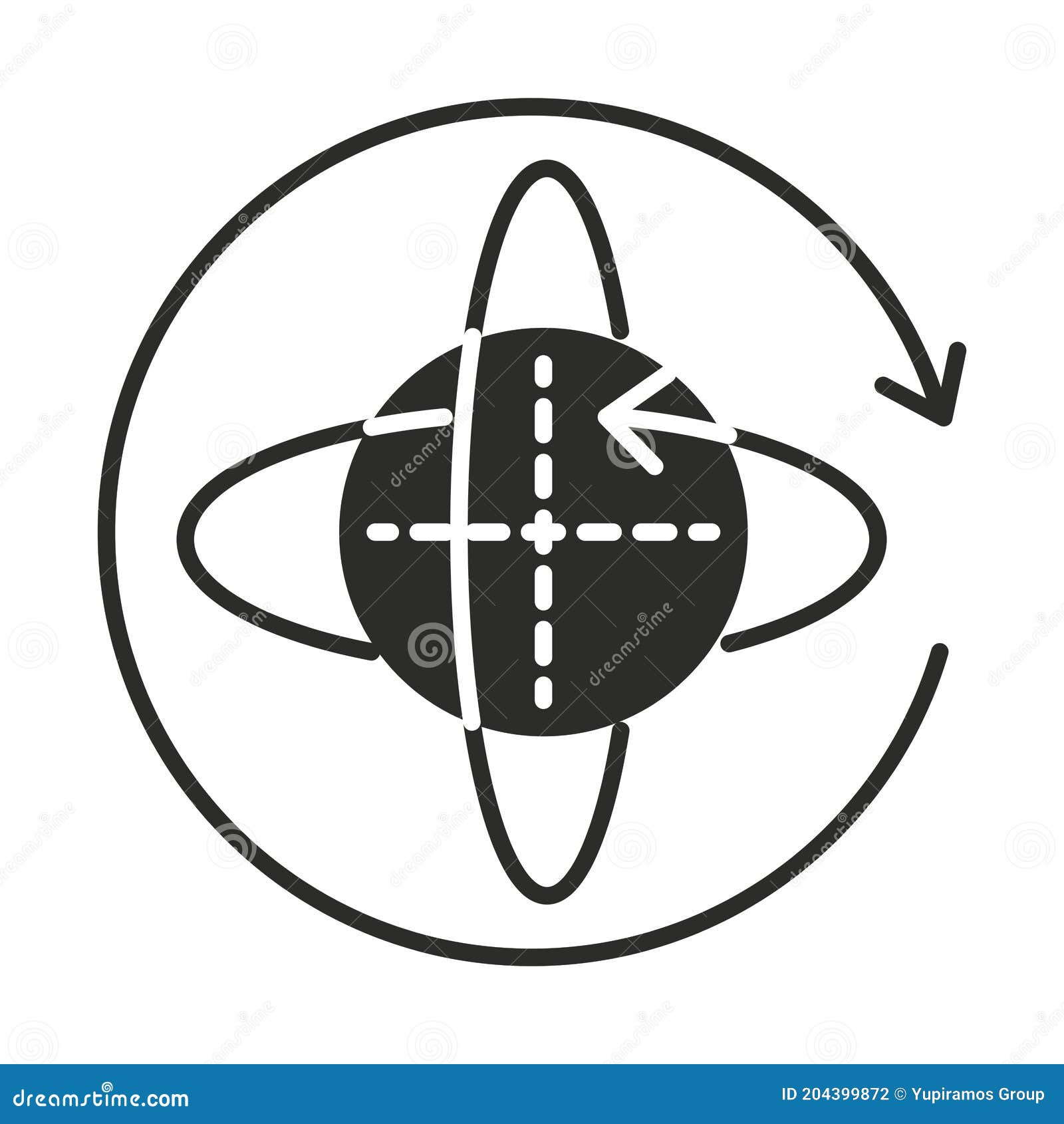 Augmented Reality 360 Degree Rotation Axis Silhouette Style Stock ...