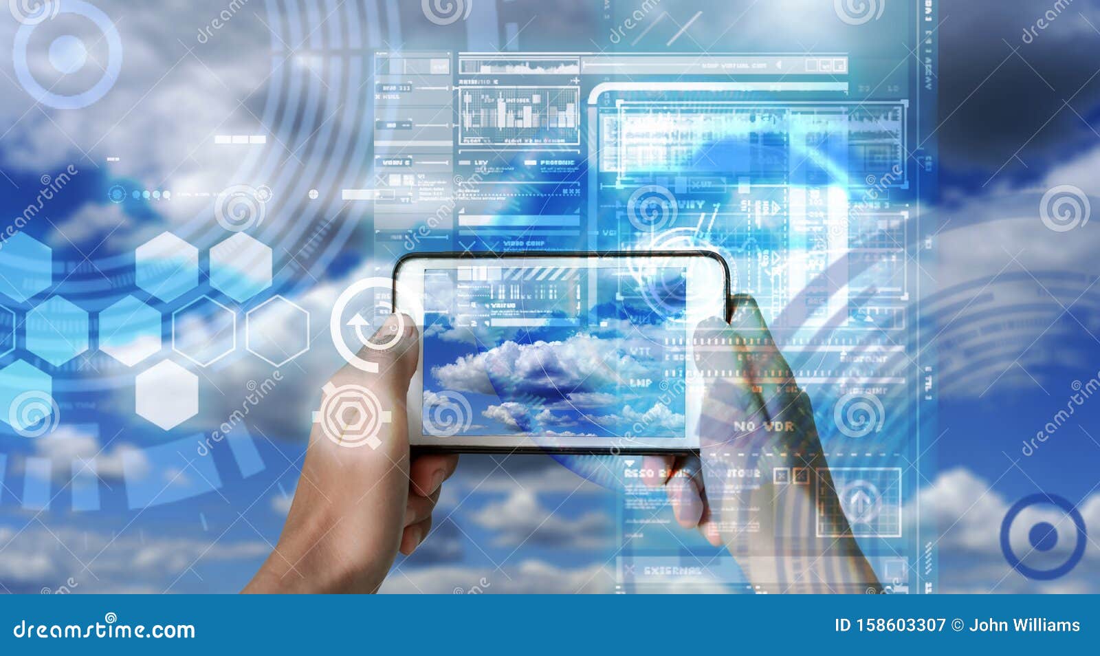 Smart Device Augmented Reality VR Virtual Overlay Stock Image - Image ...