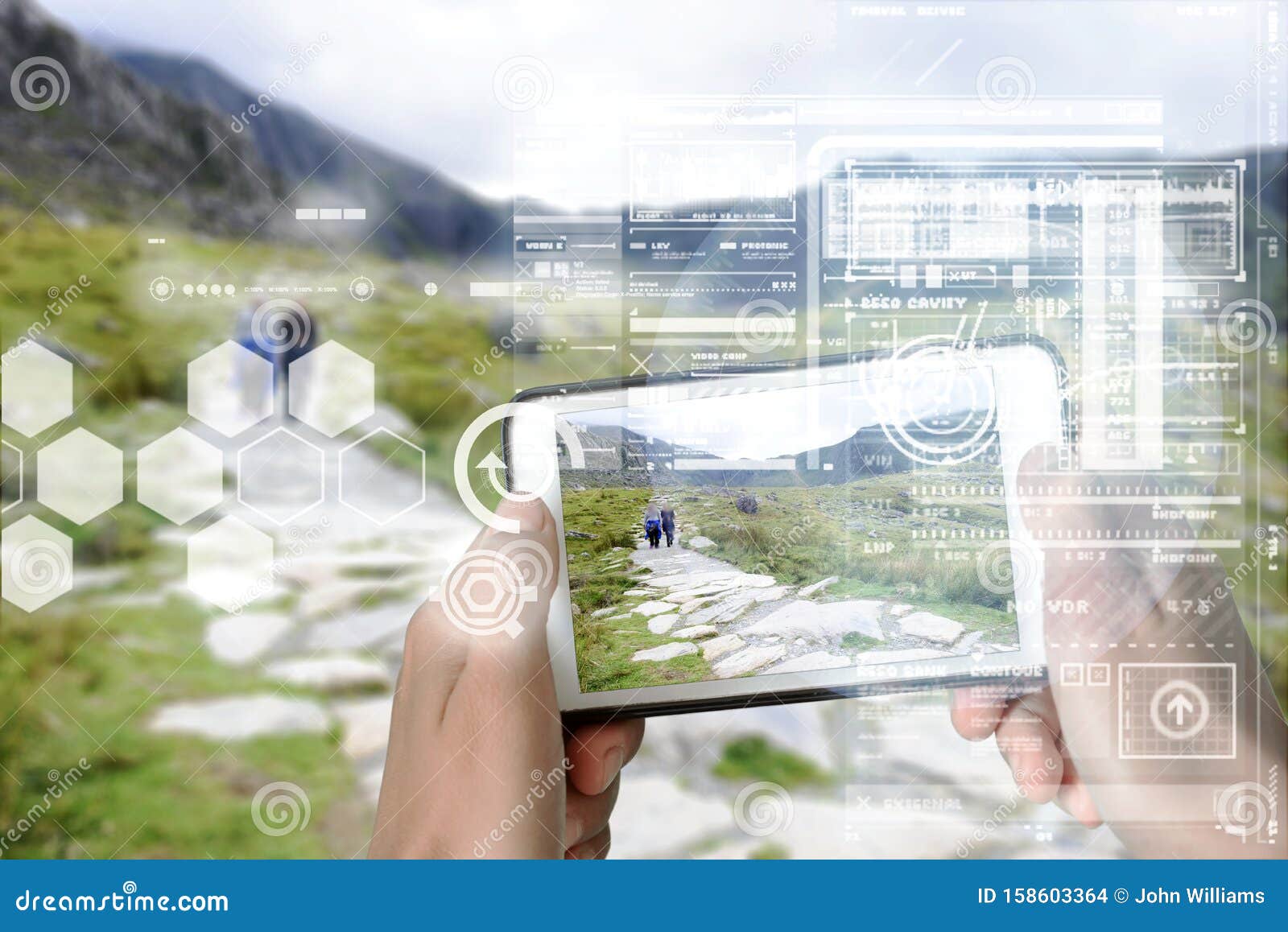 Smart Device Augmented Reality VR Virtual Overlay Stock Photo - Image ...