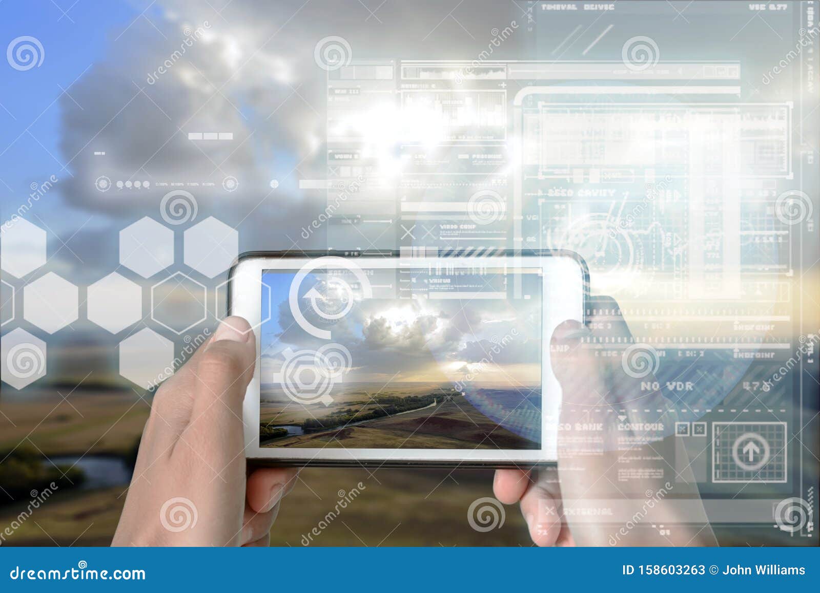 Smart Device Augmented Reality VR Virtual Overlay Stock Image - Image ...