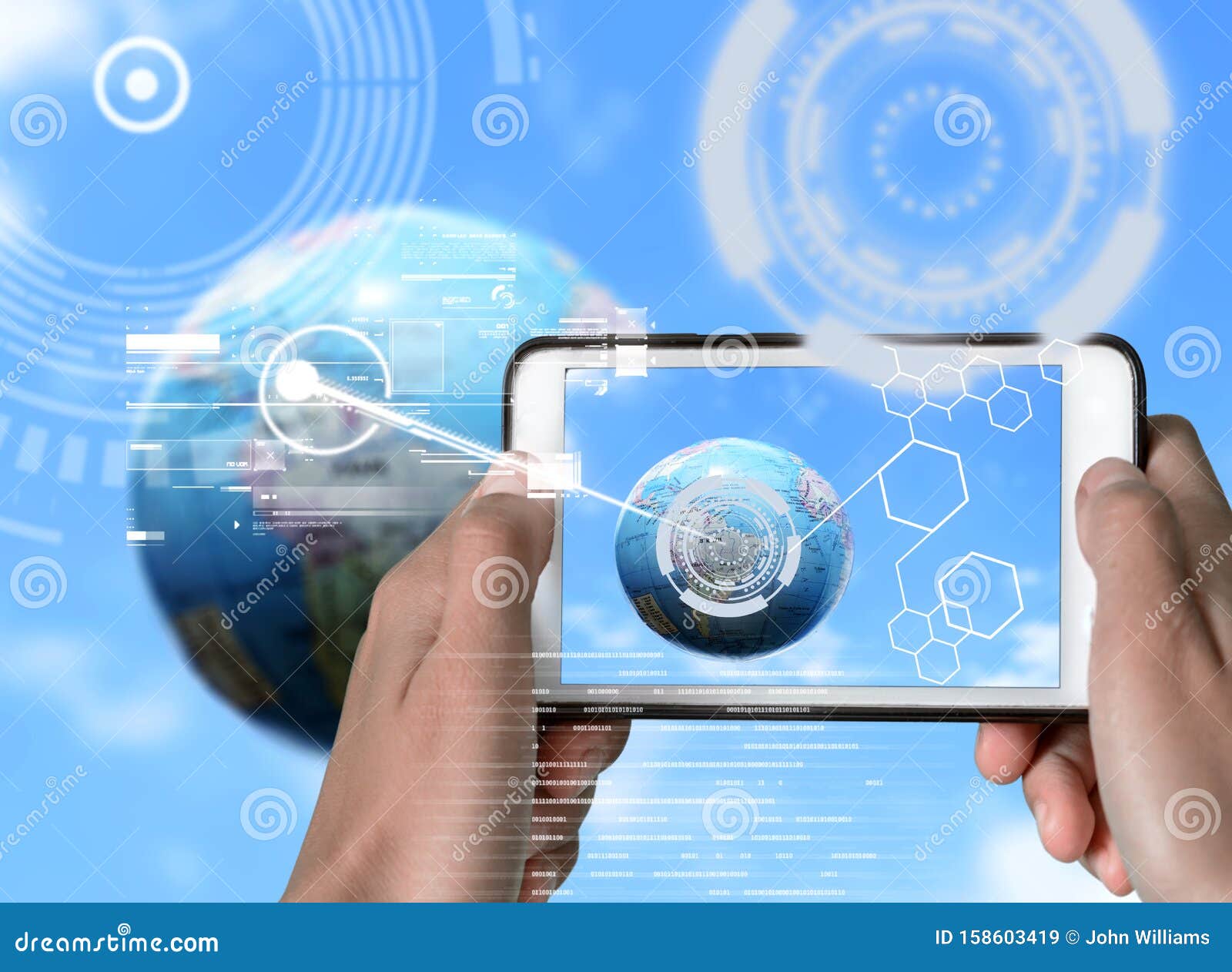 Smart Device Augmented Reality VR Virtual Overlay Stock Image - Image ...