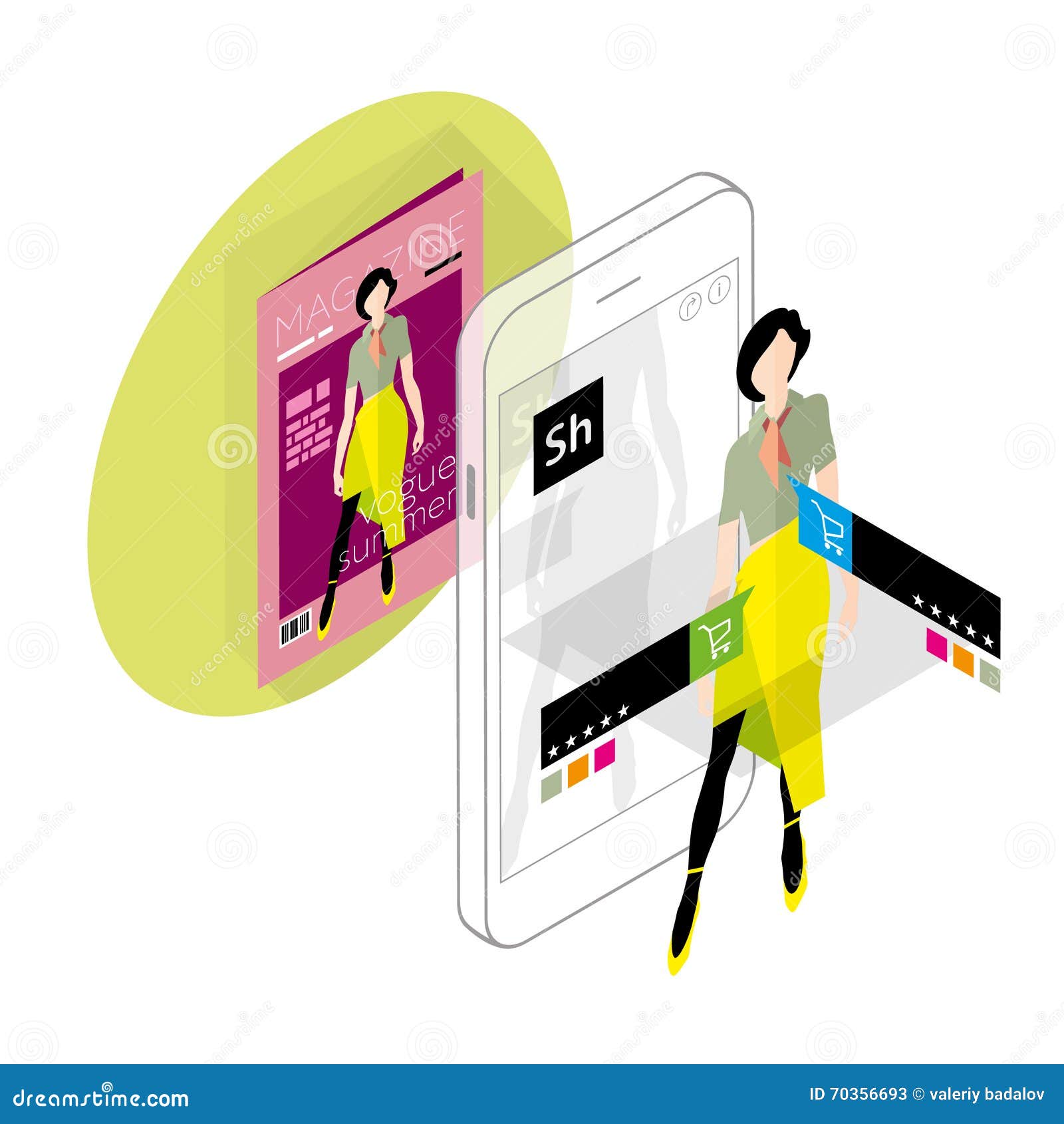 Augmented Reality in E-commerce Stock Vector - Illustration of future ... Augmented Reality in E-commerce Stock Vector - Illustration of future ...