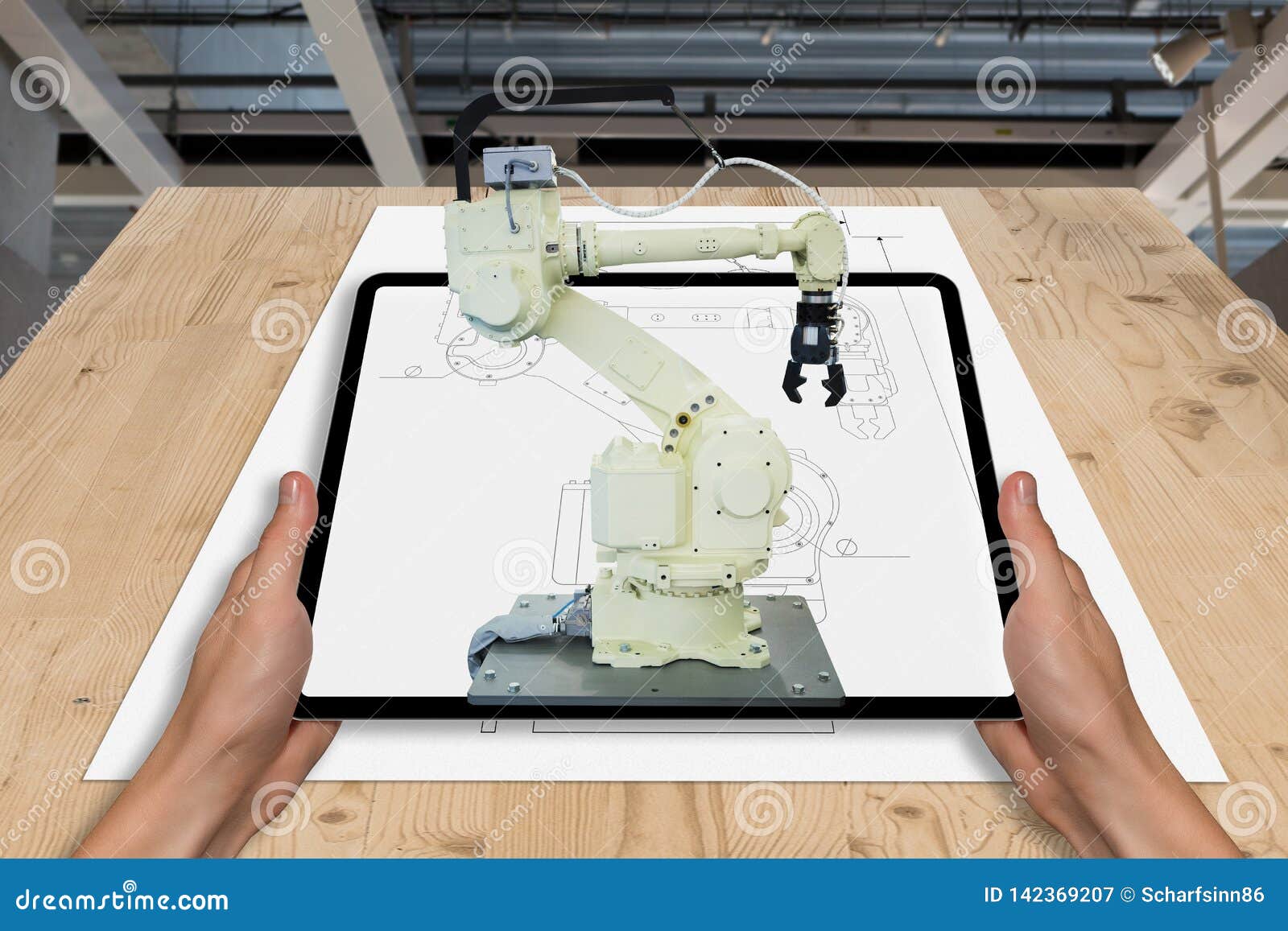 Augmented Reality in Engineering. Stock Image - Image of application ...