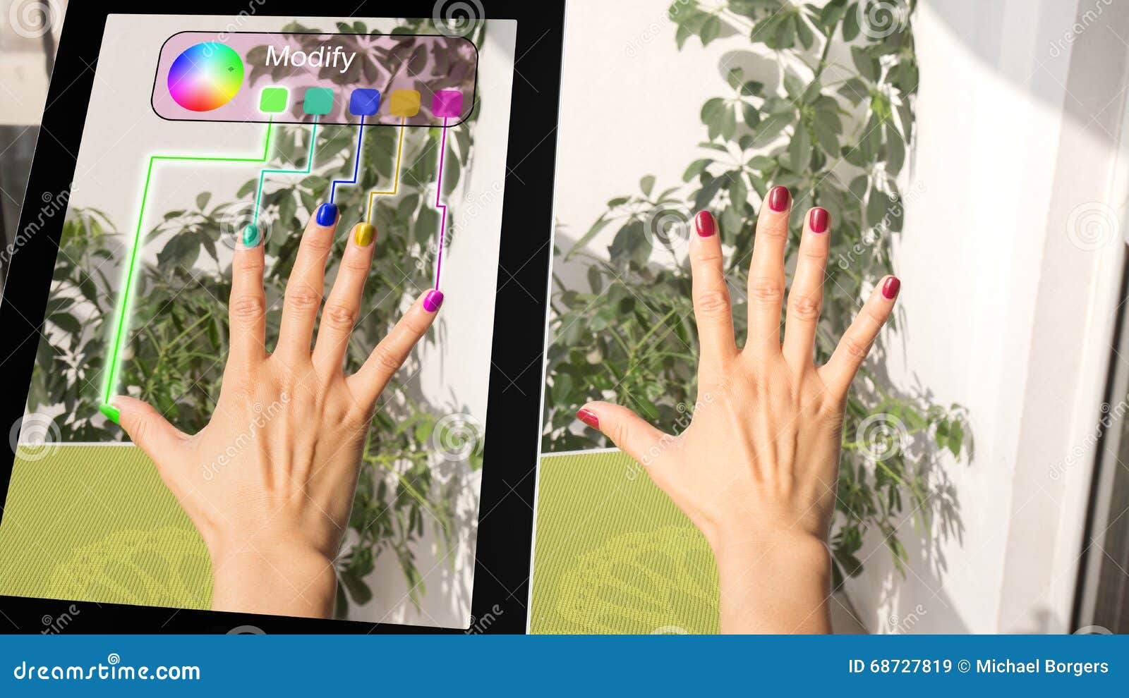 Augmented Reality Fingernails Stock Image - Image of modify, reality ...