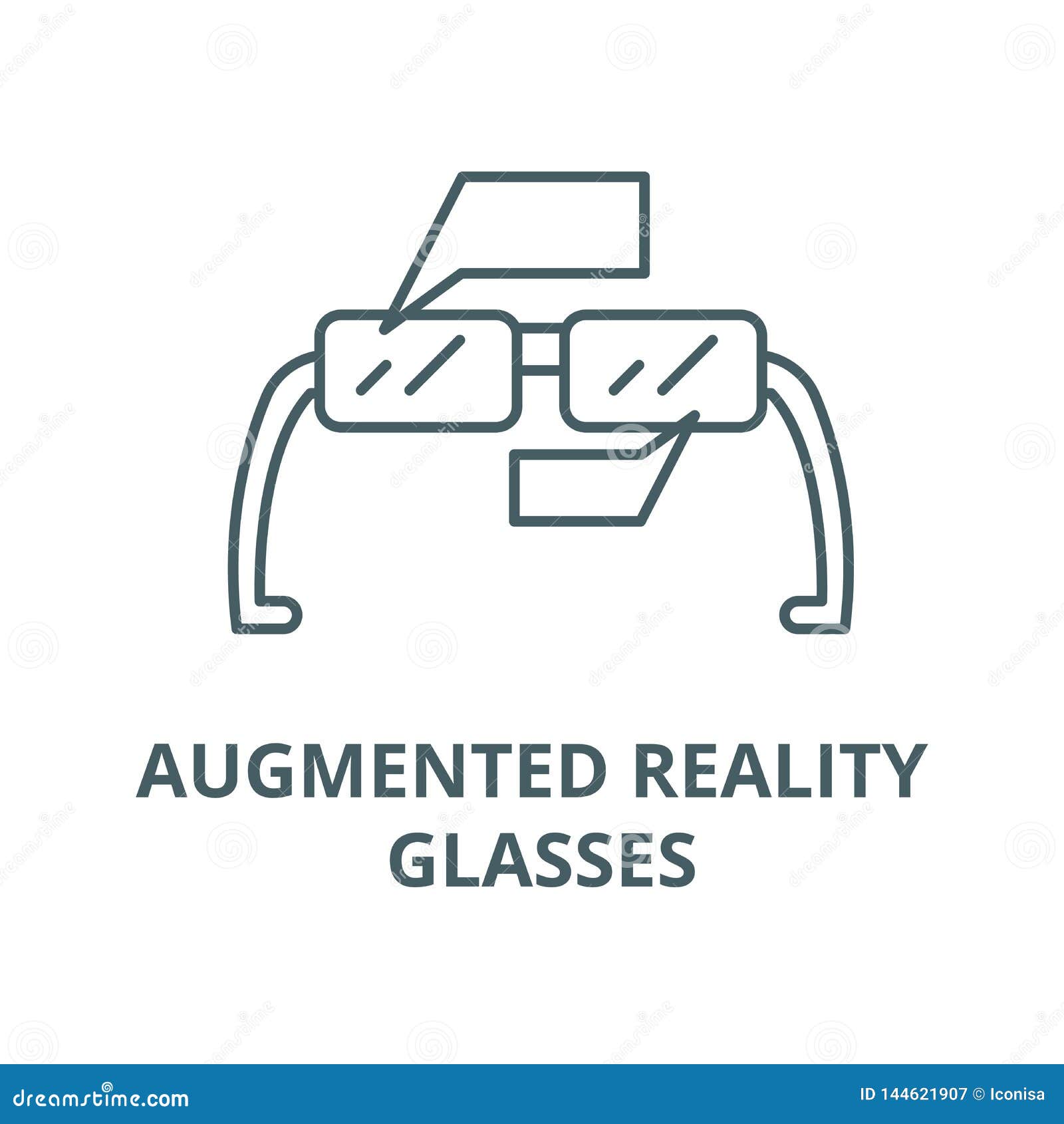 Augmented Reality Glasses Line Icon, Vector. Augmented Reality Glasses ...
