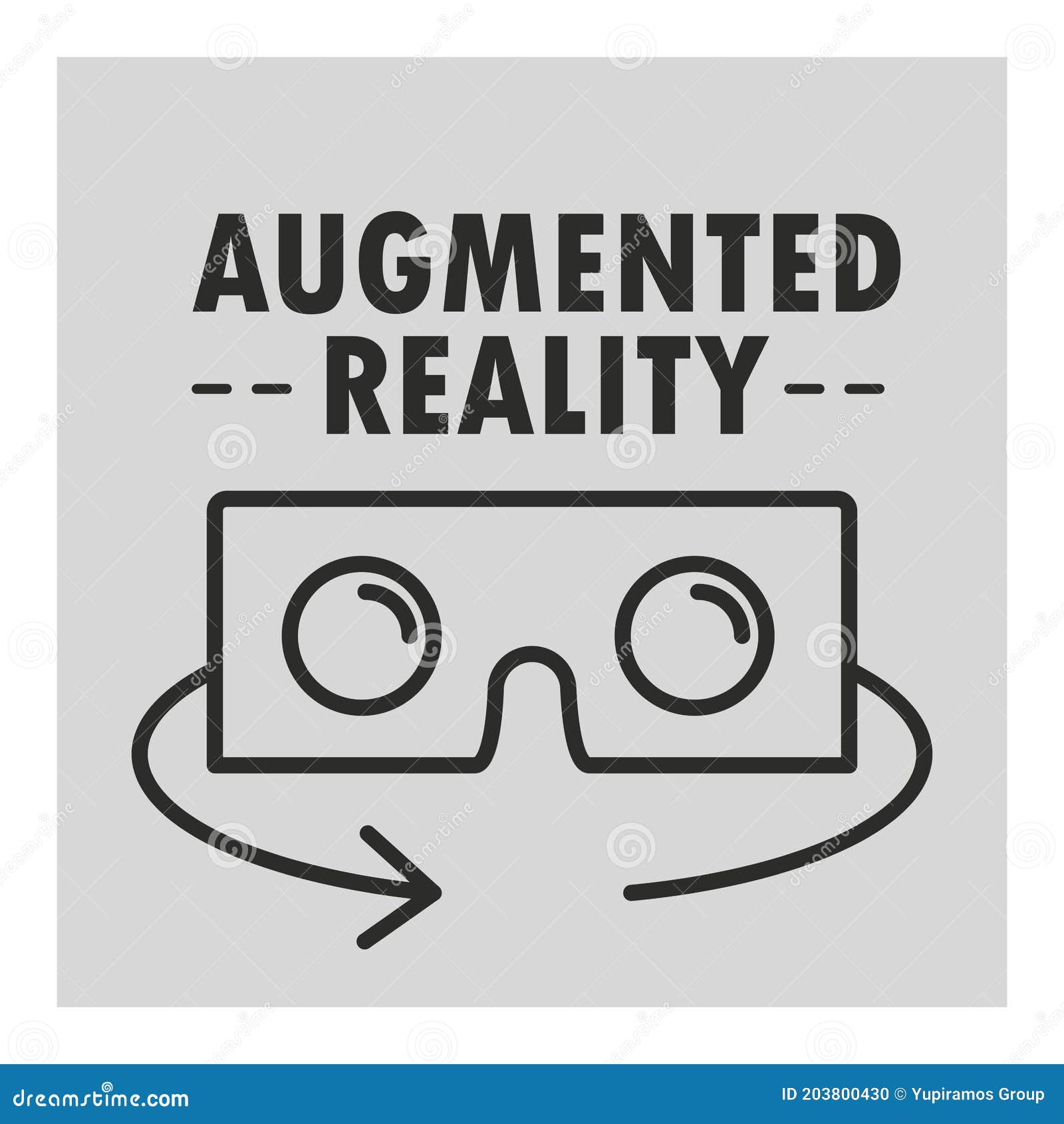Augmented Reality, Glasses Technology Digital Line Style Stock Vector ...