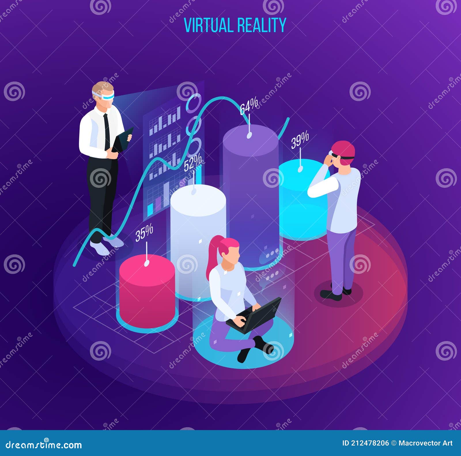 Augmented Reality Graphs Composition Stock Vector - Illustration of ...