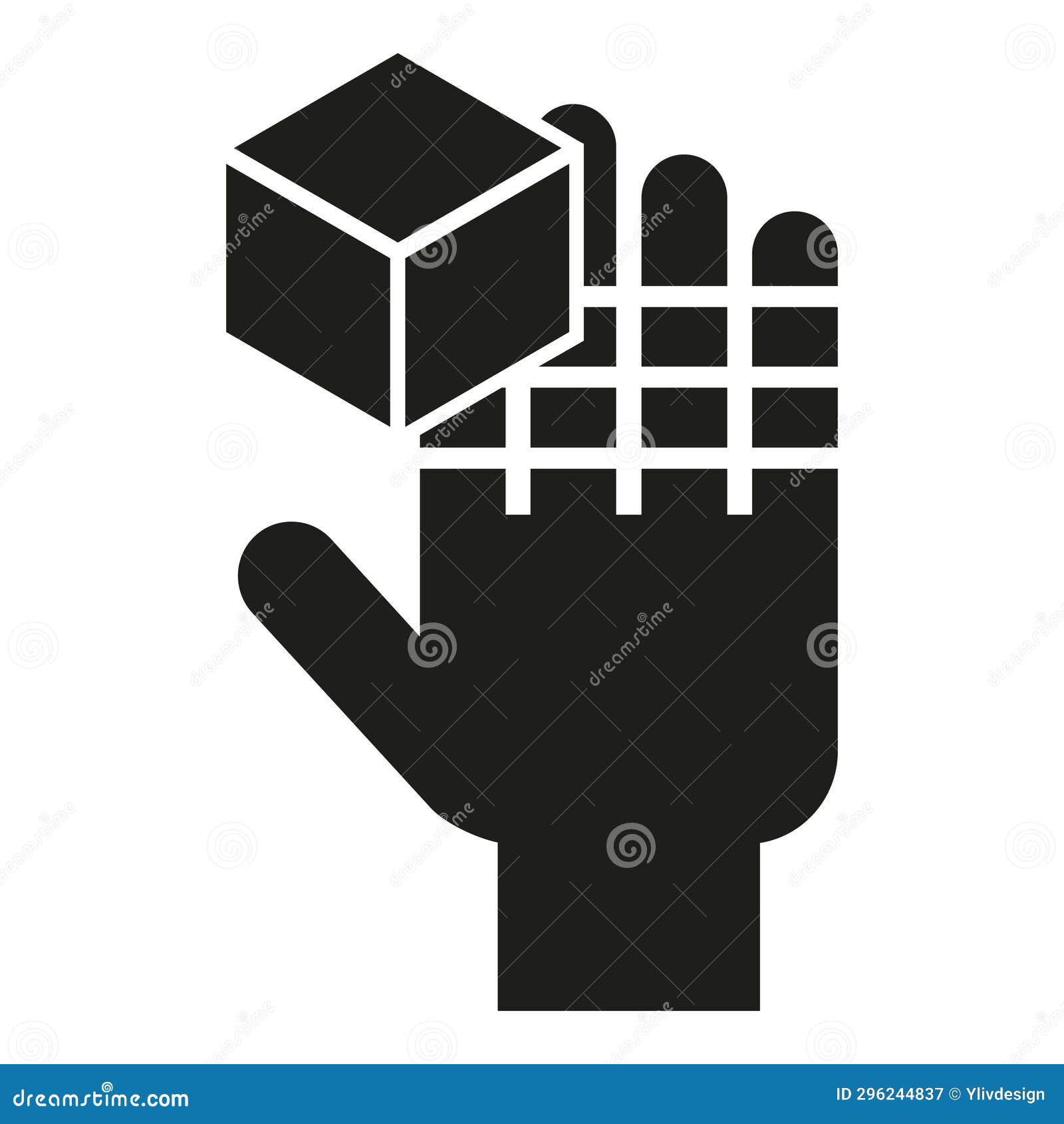 Augmented Reality Hand Control Icon Simple Vector. Cyber Device Stock ...