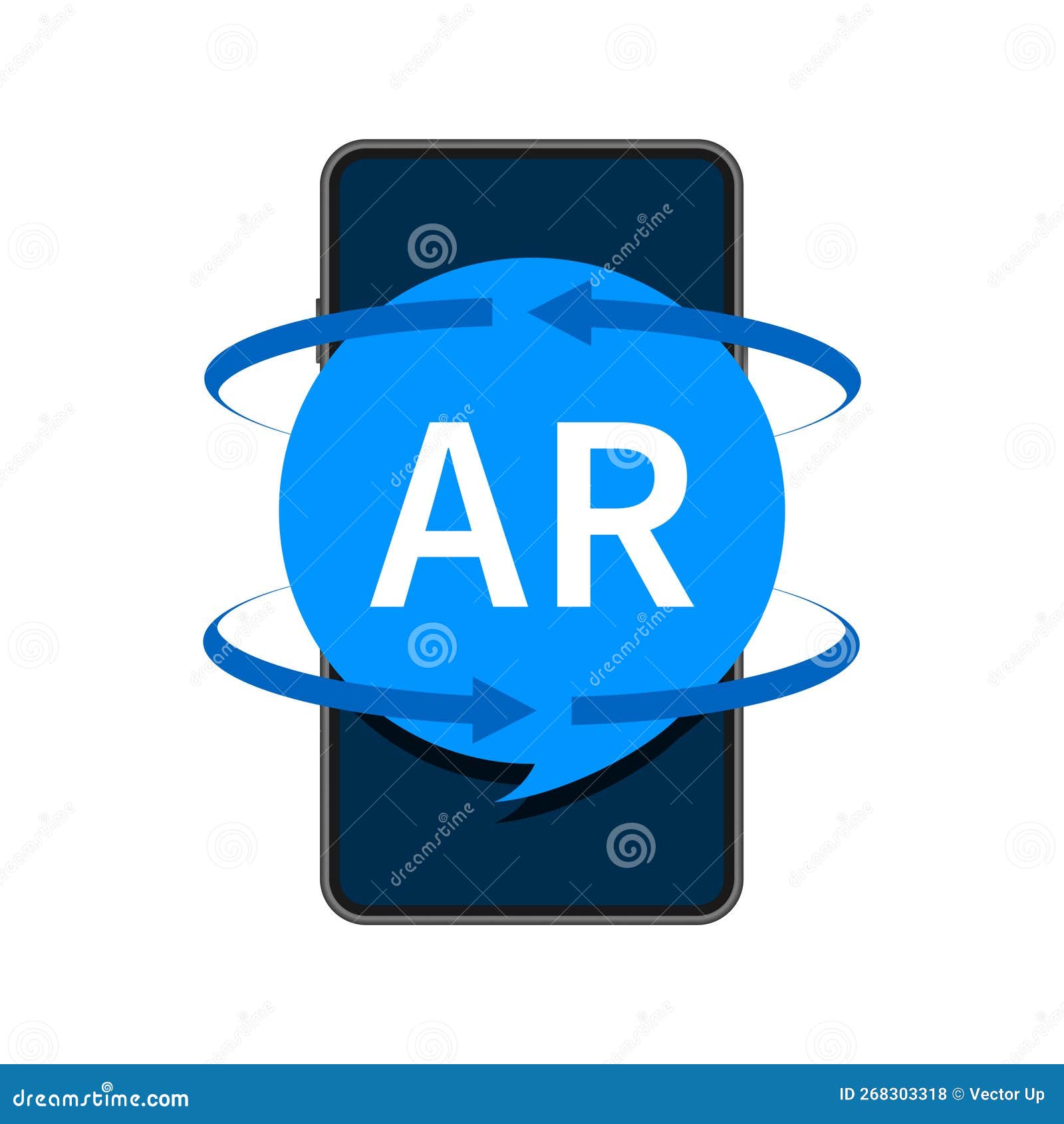 Augmented Reality Icon. AR Symbol. Virtual Reality on Smartphone. Stock ...