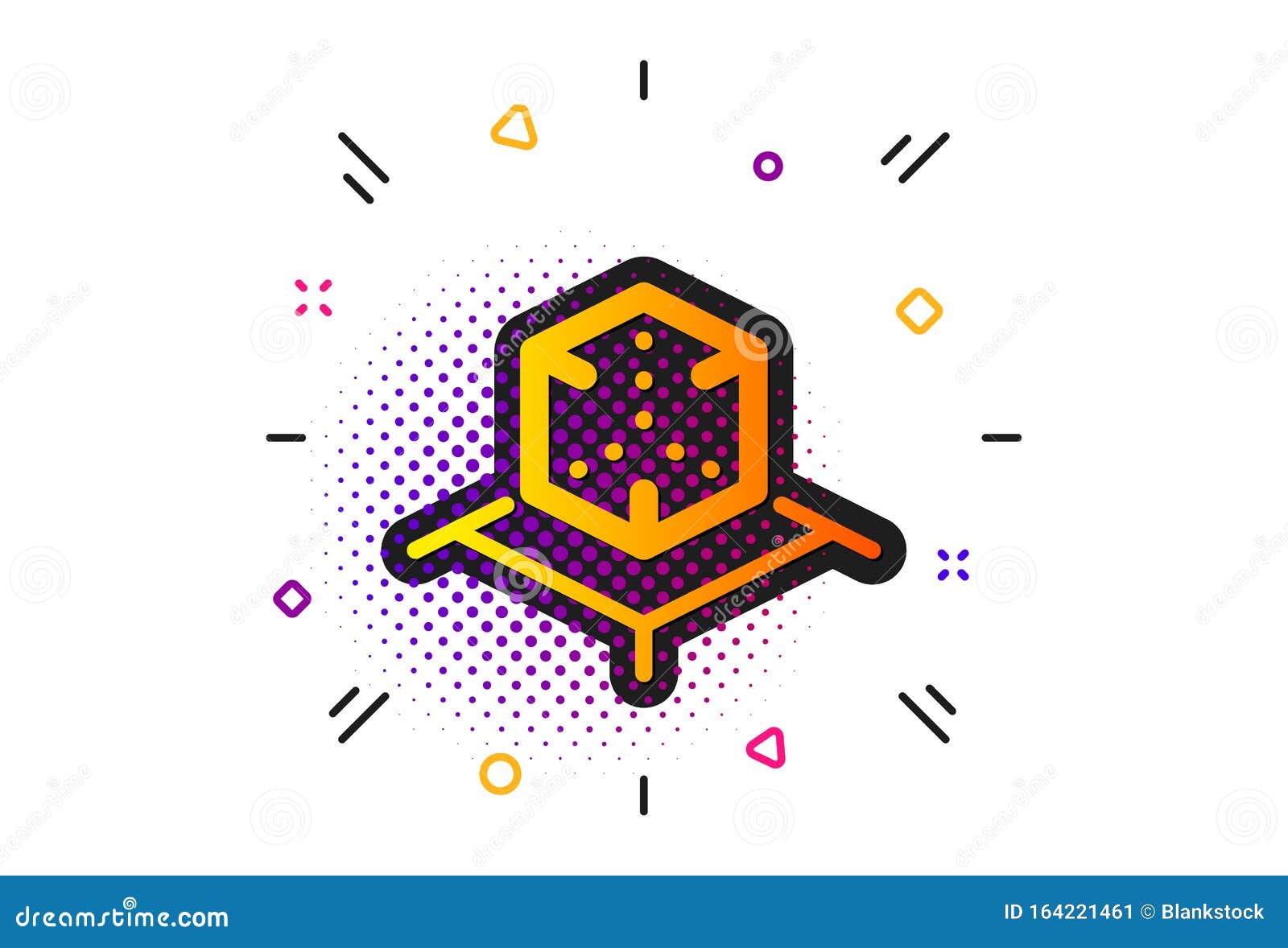 Augmented Reality Icon. VR Simulation Sign. 3d Cube. Vector Stock ...