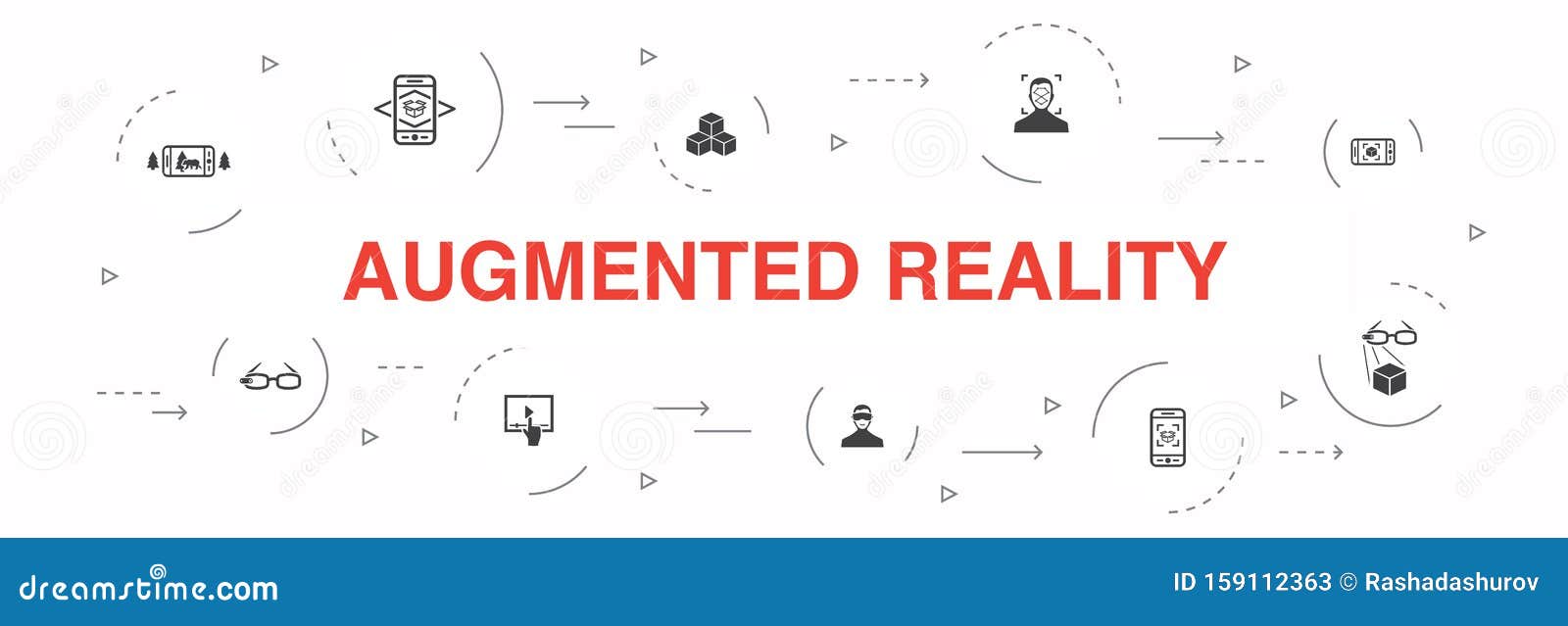 Augmented Reality Infographic 10 Steps Stock Vector - Illustration of ...