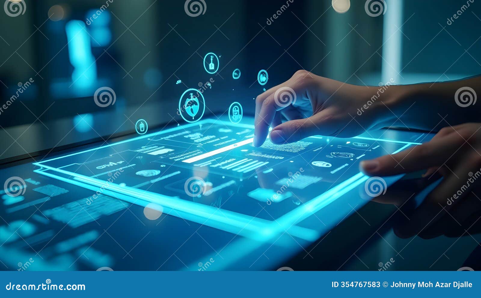 Augmented Reality Interface Displaying Information on a Smart Glass ...